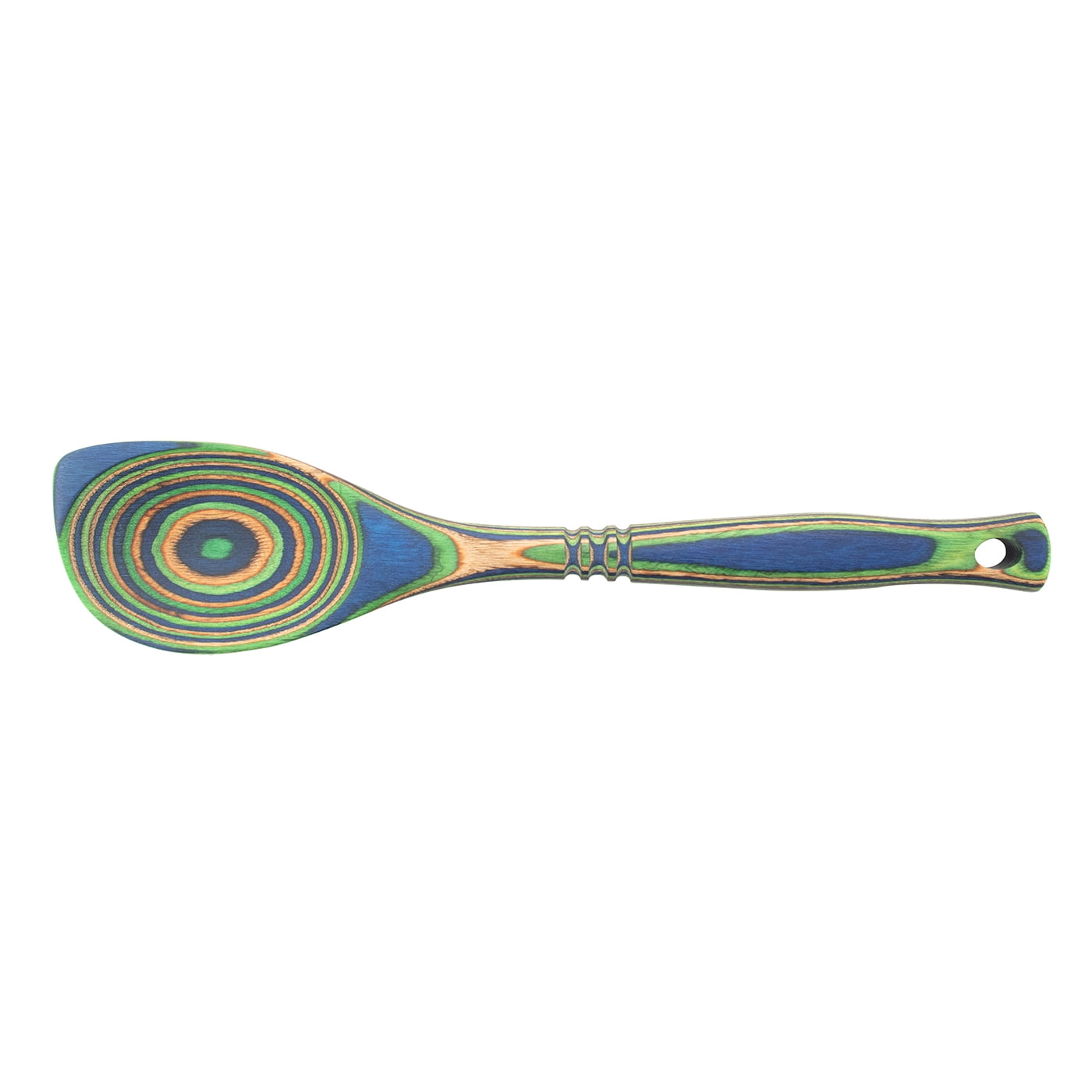 Island Bamboo Pakkawood 12-Inch Corner Spoon, Peacock - Walmart.com
