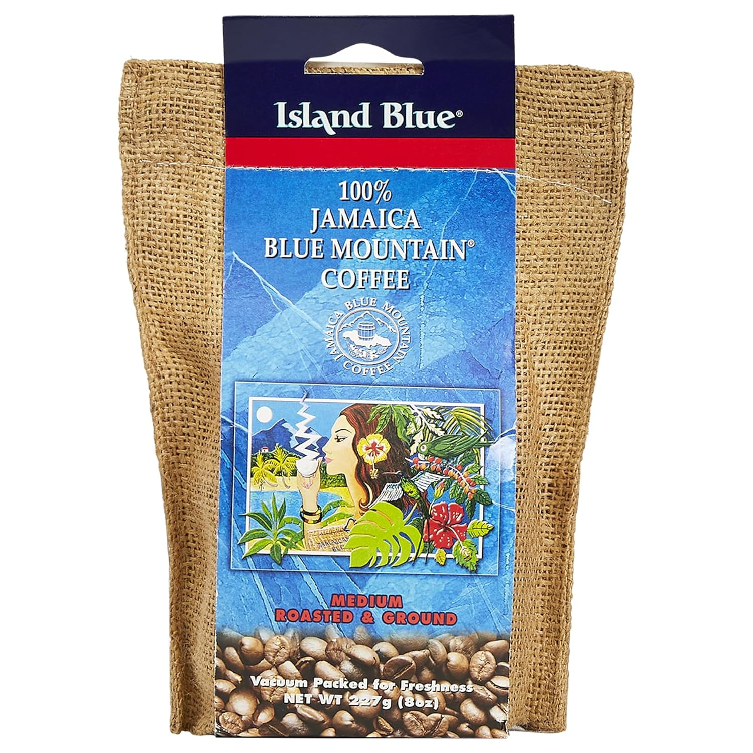 Island Blue - 100% Jamaican Blue Mountain Medium Roasted Ground Coffee ...