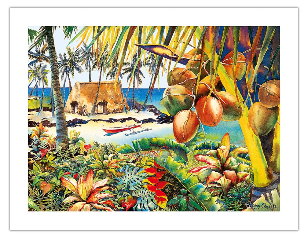 Island Bounty - Traditional Hawaiian Thatched Grass Hale (House) - From ...