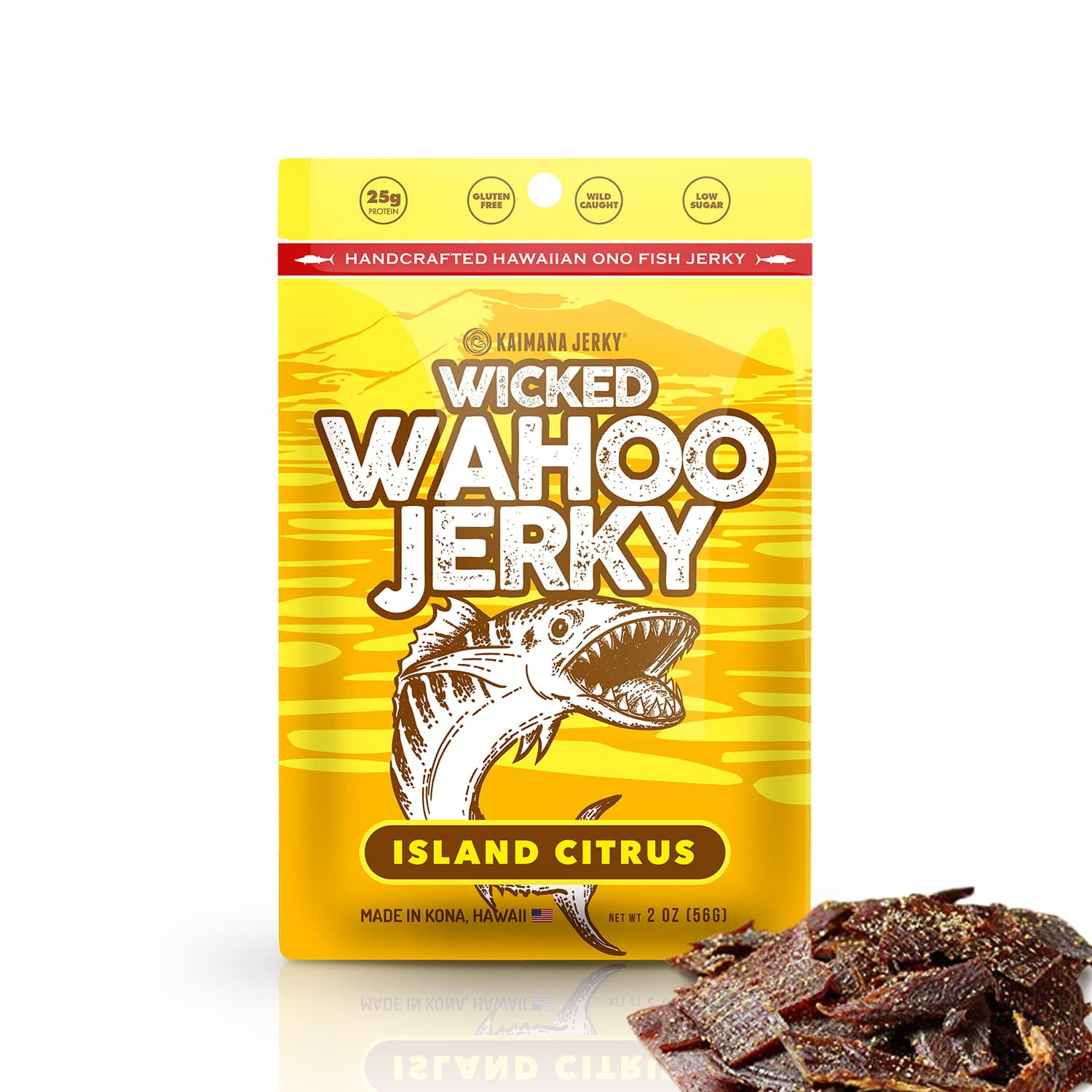 Island Citrus Wahoo Ono Fish Jerky - Organic Smoked Fish Strips, Rich ...