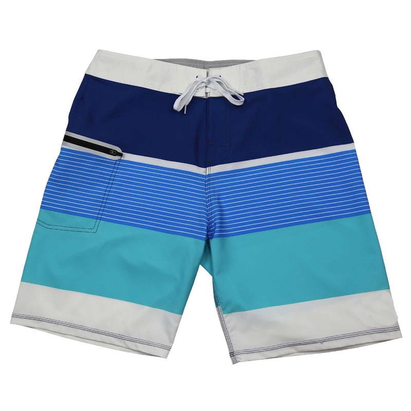 Island Daze Mens Apex 4 Way Stretch Board Shorts (Navy/Mint/White, 32 ...