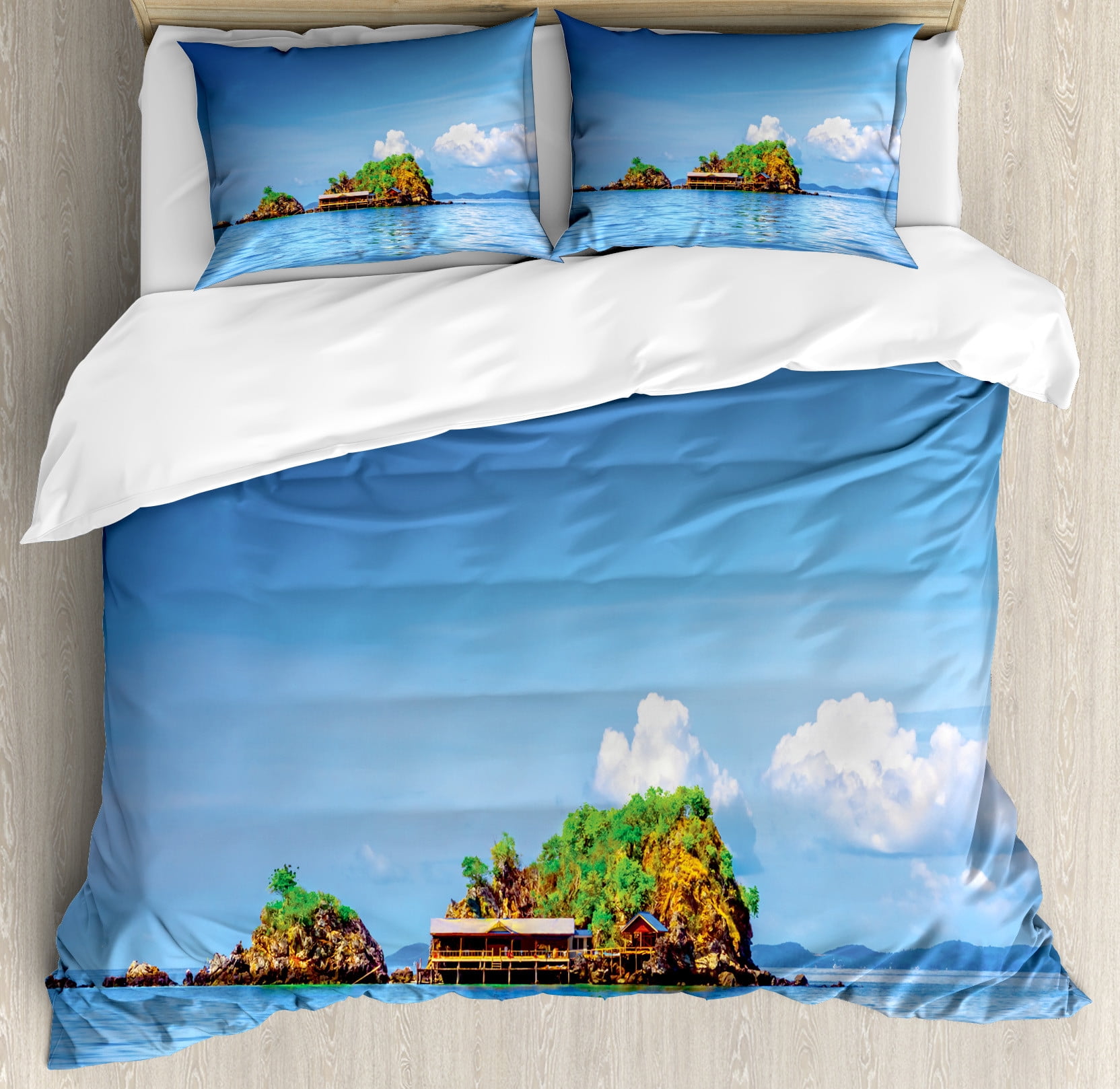 Island Duvet Cover Set, Photo of Tropic Islands in the Pacific Sea ...