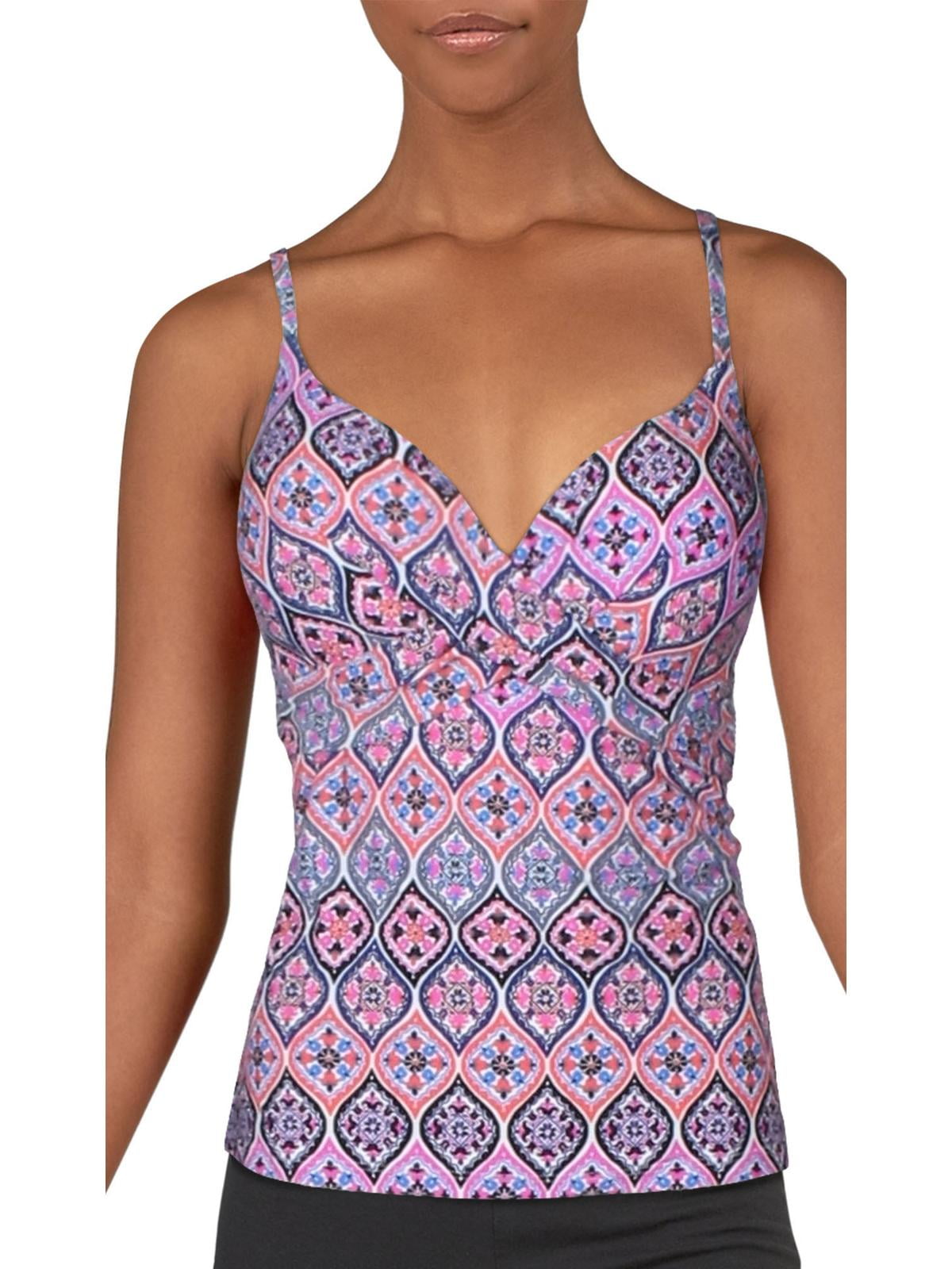 Island Escape Womens Bimini Gemini Push Up Underwire Tankini Swim Top