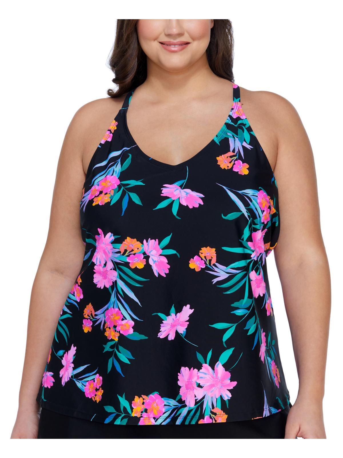 Island Escape Womens Plus Floral Underwire Tankini Swim Top - Walmart.com