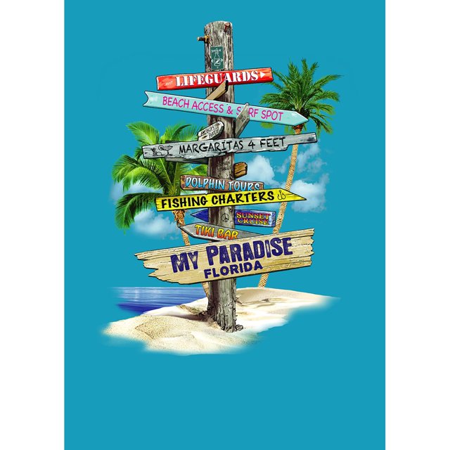 Island Gear Florida Sign Post 54x68 Cotton Velour Beach Blanket, Fl ...