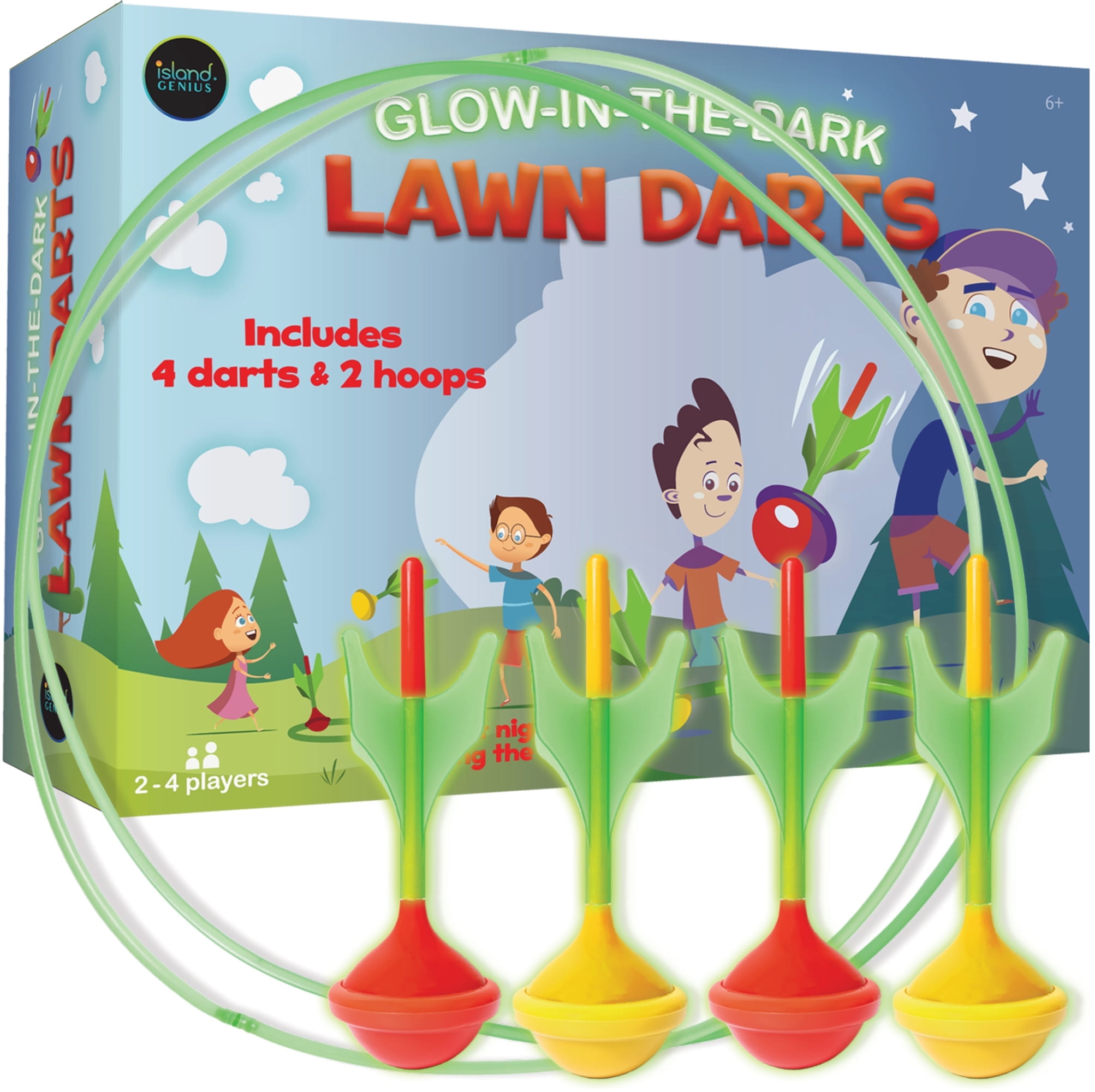 Island Genius Glow in The Dark Lawn Darts Outdoor Yard Game - Walmart.com