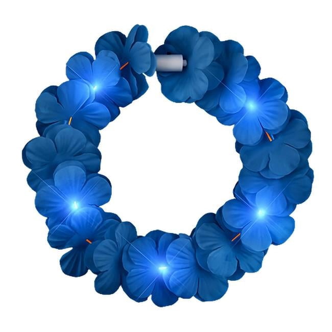 Island Girl Tropical Flower Crown Lei Headband, Blue - Walmart.com