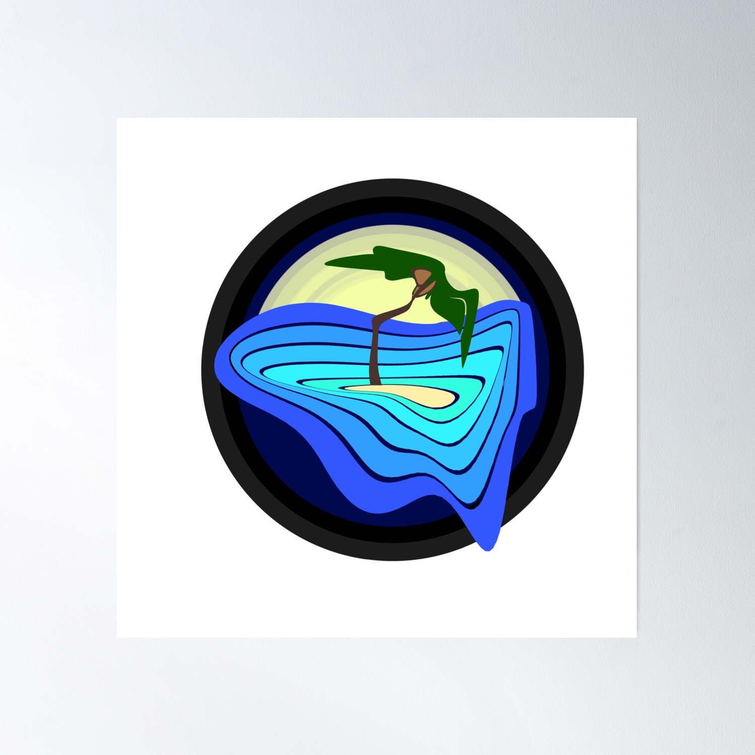 Island Heat Wave Poster Wall Art, Modern Wall Decor, 16x16 UNFRAMED ...