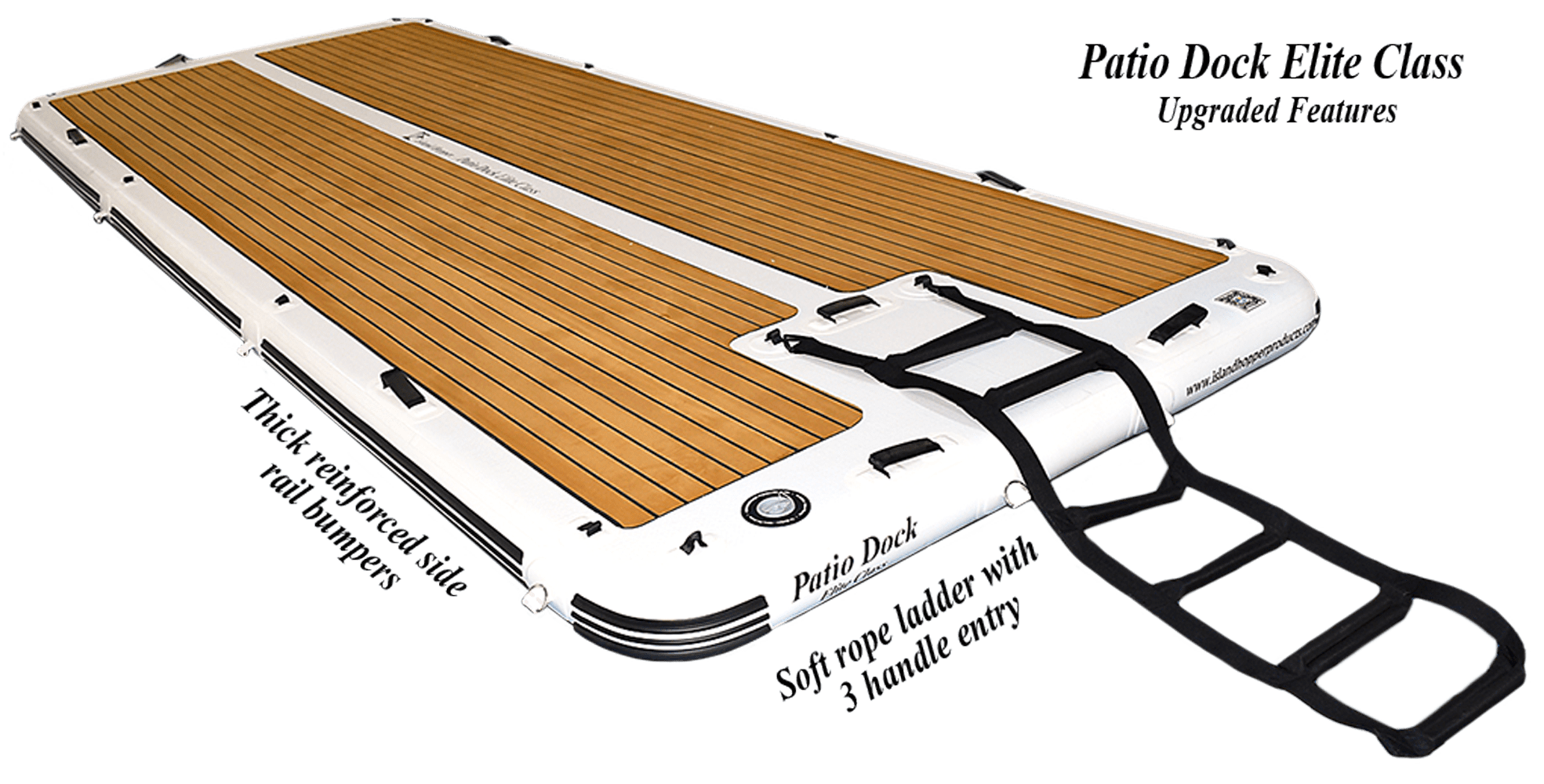 Island Hopper Inflatable Patio Dock with Reinforced Side Rails, 15' L x ...