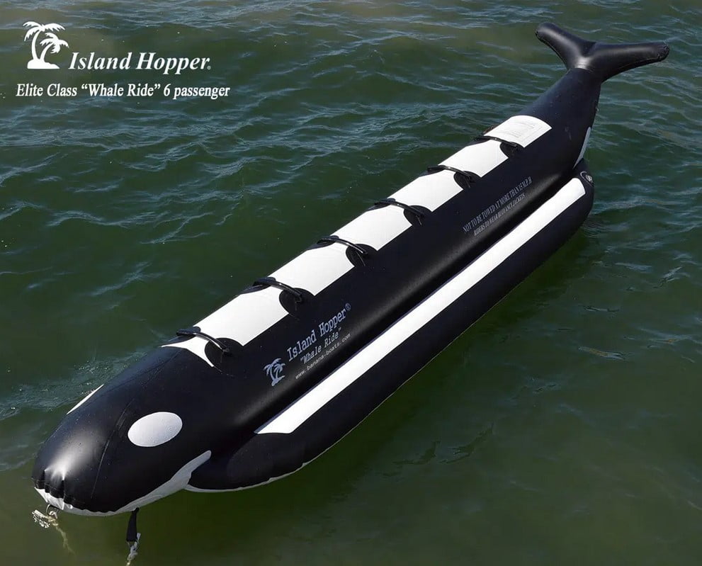 Island Hopper PVC-6-WR Whale Ride 19' Inflatable 6 Person Banana Water ...