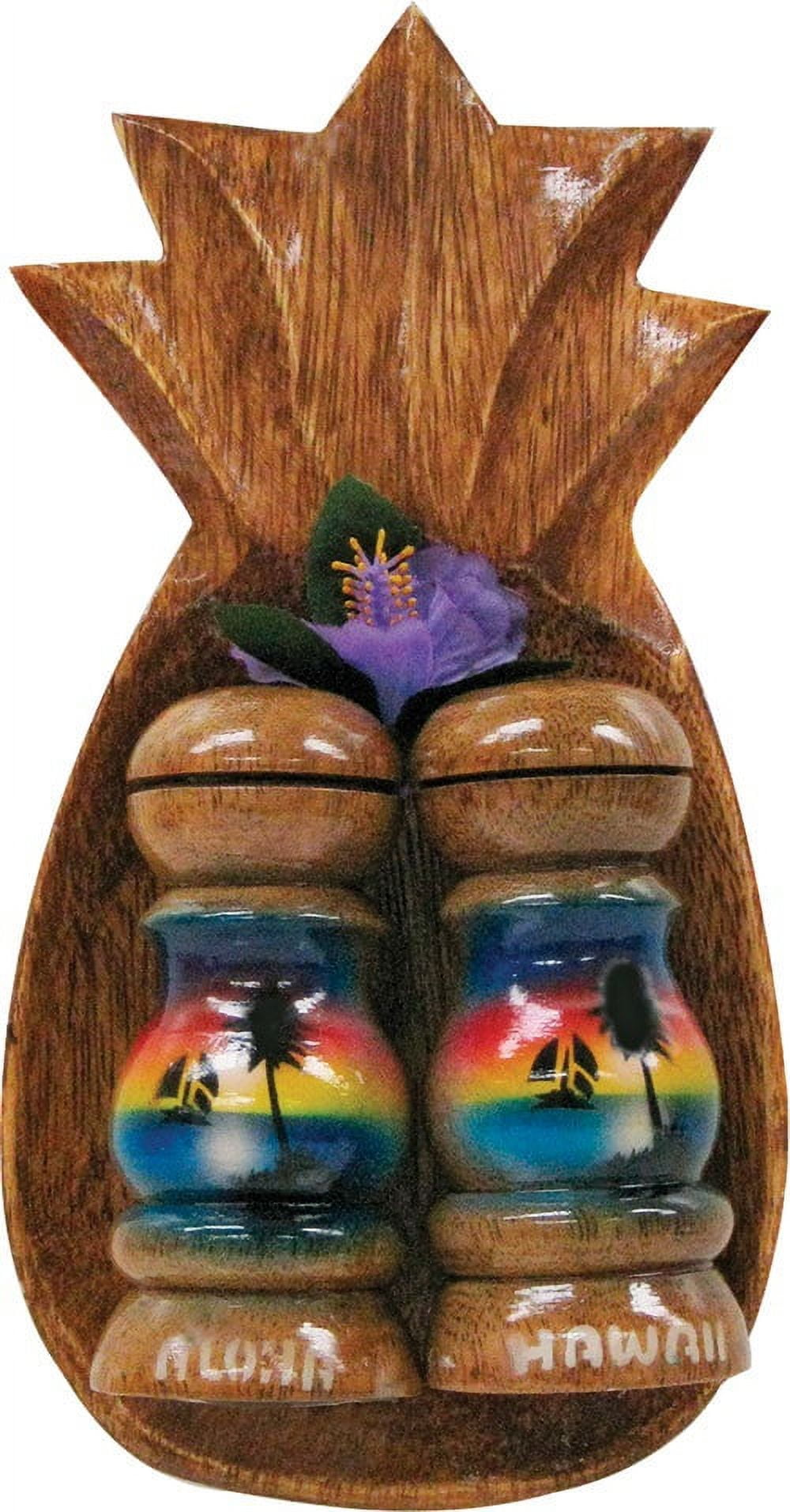 Island Imports Acacia Rectangle 5"x9"x1" Salt & Pepper Pineapple Dish ...