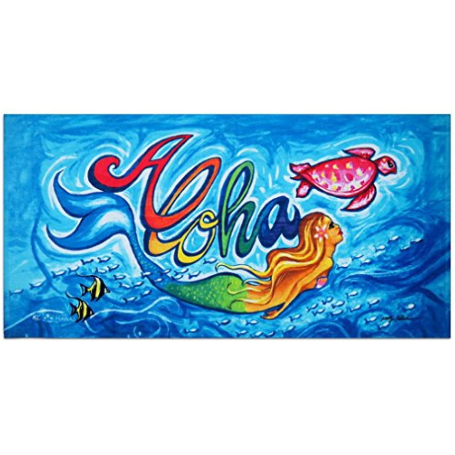 Island Impressions Cotton 30" X 60" Hawaii Mermaid Aloha Beach Towel, 1 ...