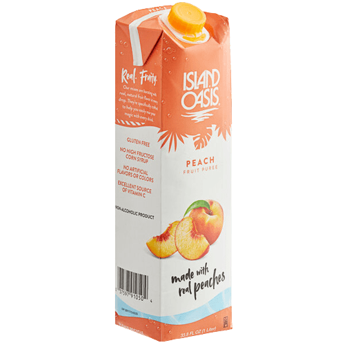 Island Oasis Peach Puree Beverage Mix, 1 Liter - Real Peach Flavor ...