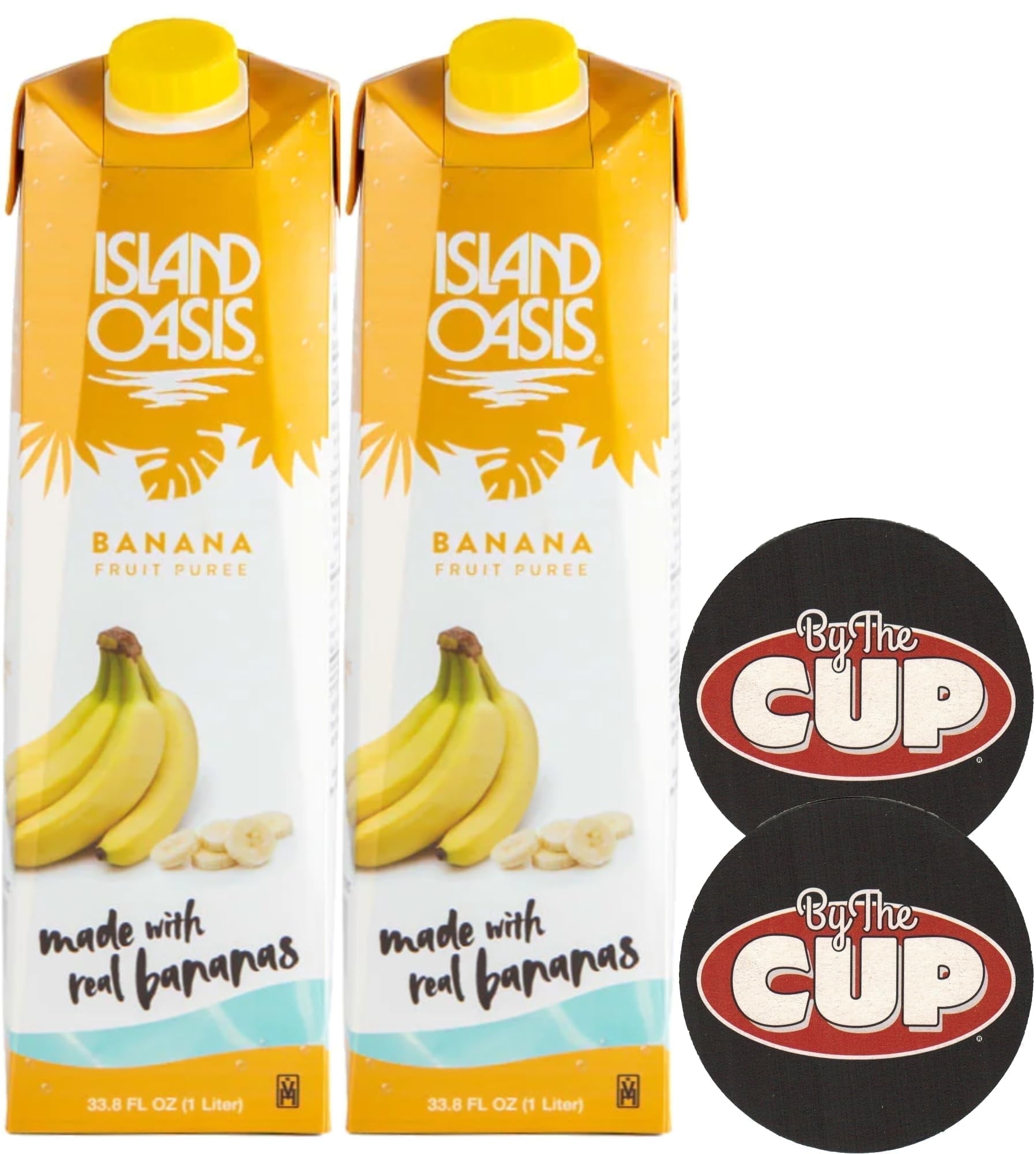 Island Oasis Banana Fruit Puree Beverage Mix, 1 Liter Carton (Pack of 2 ...