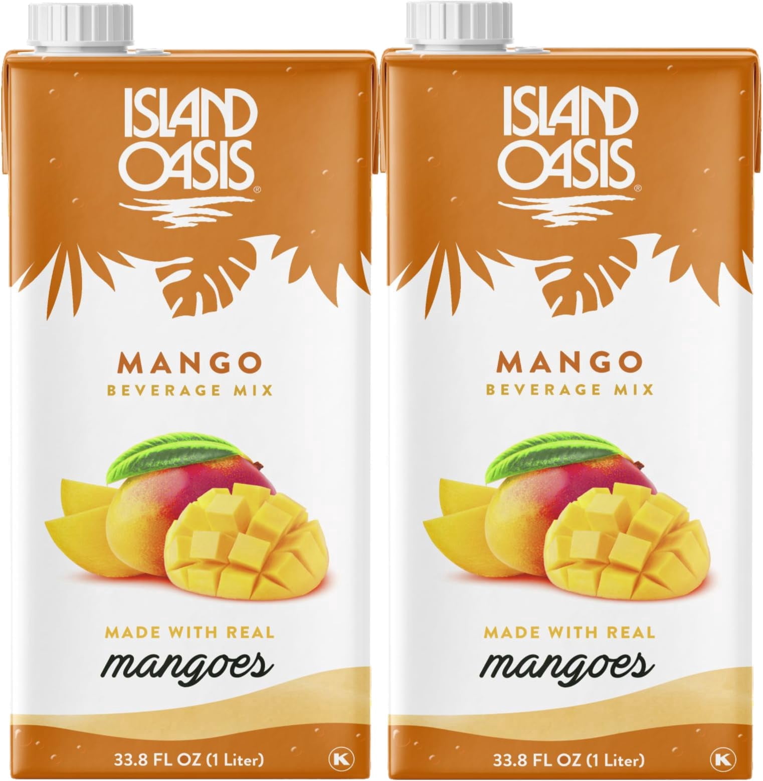 Island Oasis Mango Fruit Puree, 33.8 fl oz (1 Liter) Pack of 2 ...