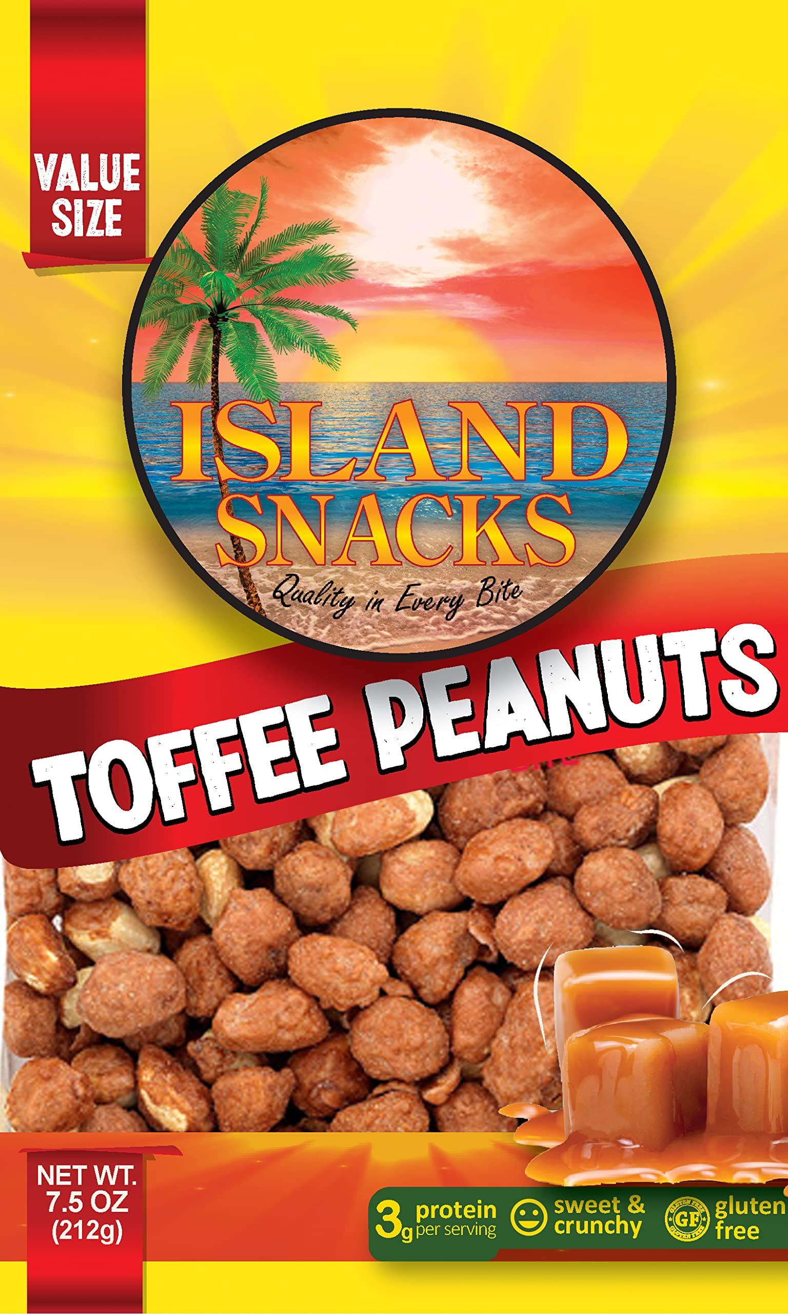 Island Snacks Toffee Peanuts, DNF2 7.5-Ounce (Pack of 6) - Walmart.com