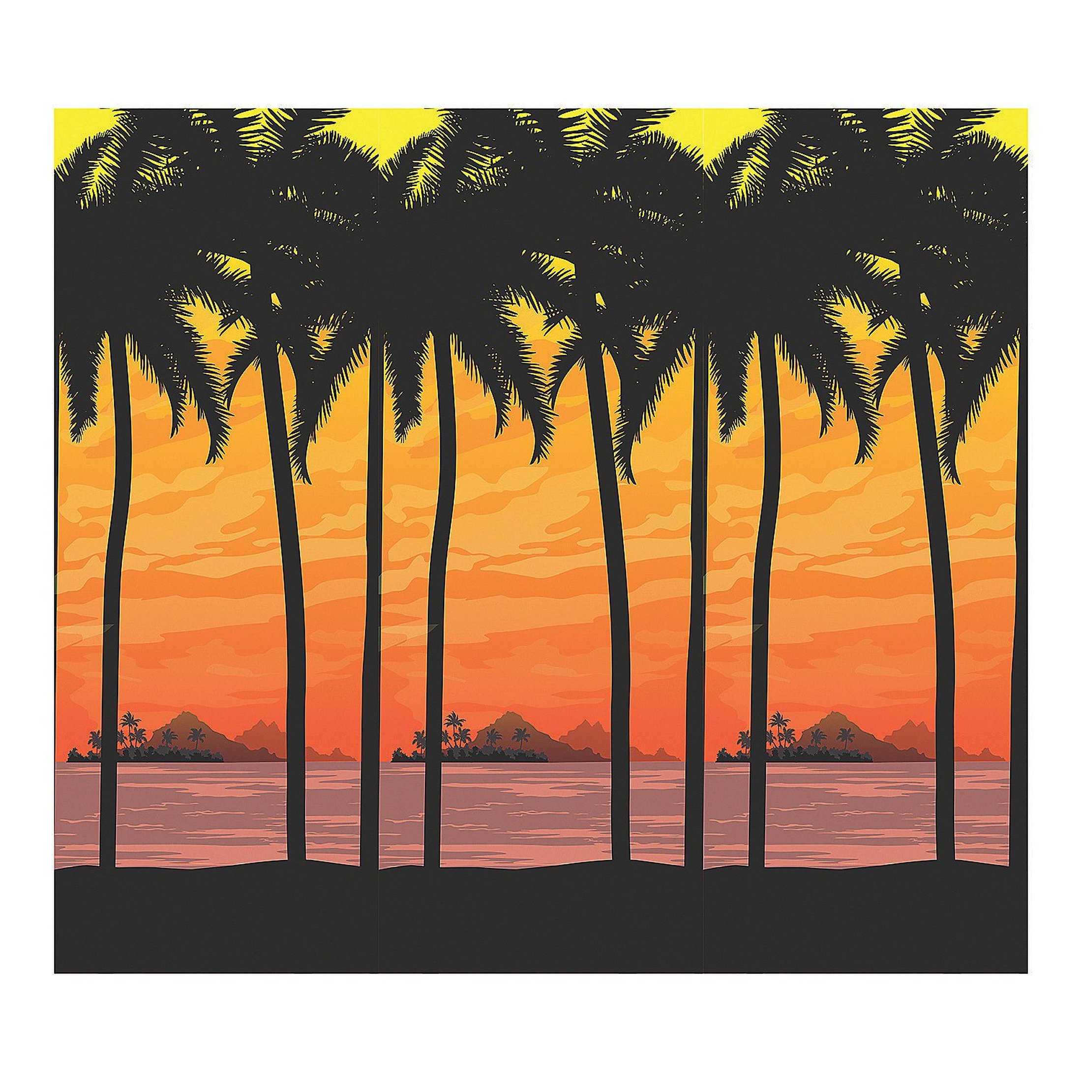 Island Sunset Luau Scene Setter - Summer Party Decor Set with Large 3D ...
