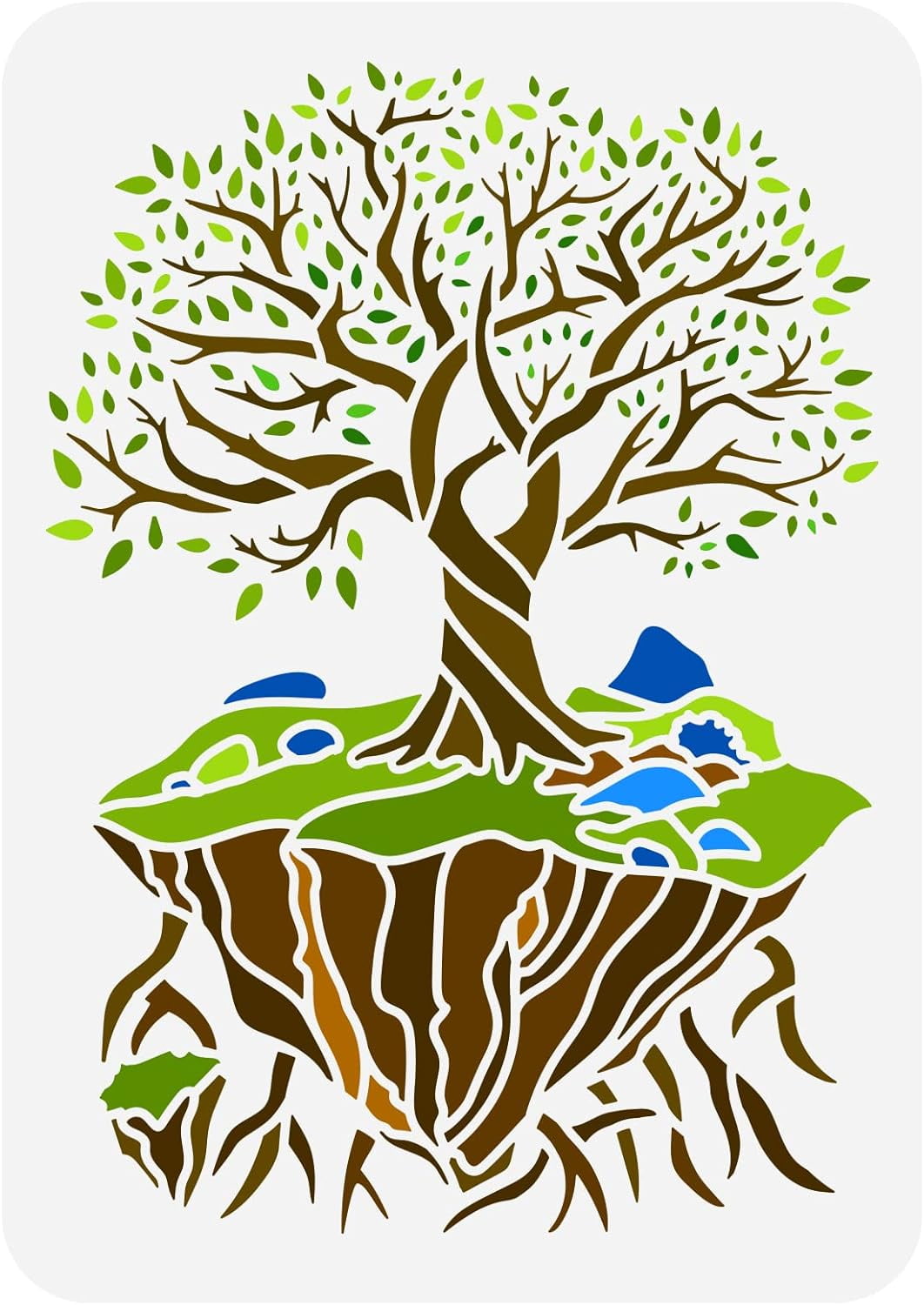 Island Tree of Life Stencil 8.3x11.7inch Plastic PET Painting Stencil ...