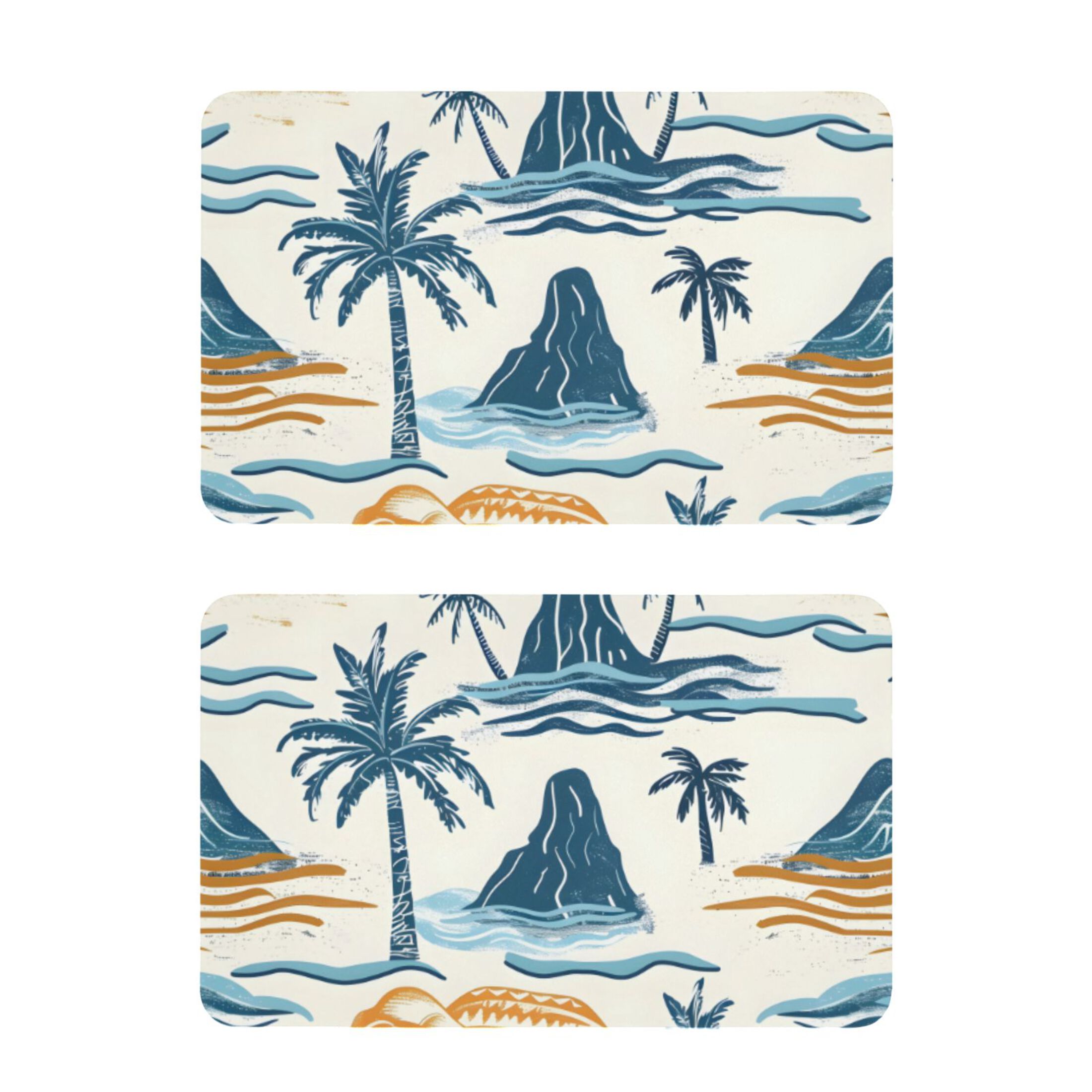 Island Trees Mountain Refrigerator Magnet Stickers Square Fridge ...