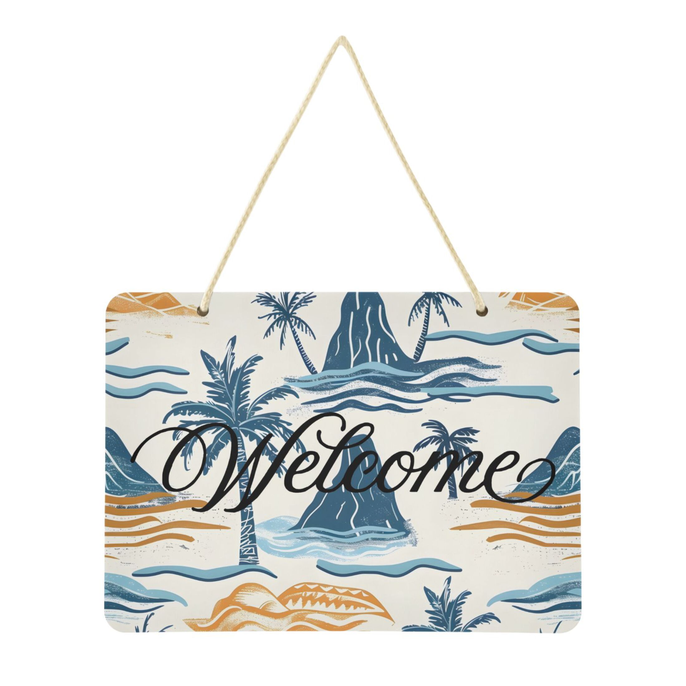 Island Trees Mountain Welcome Sign Front Door PVC 14x10 inch Hanger ...