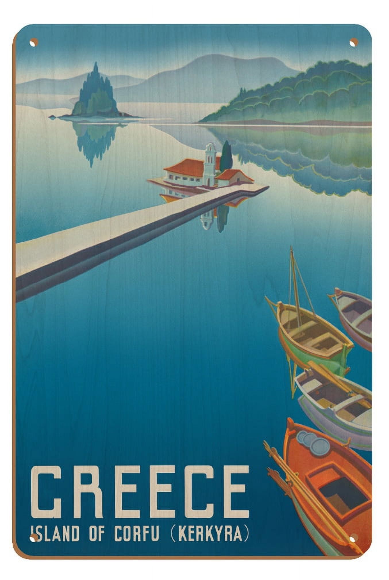 Island of Corfu (Kerkyra) - Greece - Vlacherna Monastery - Vintage ...