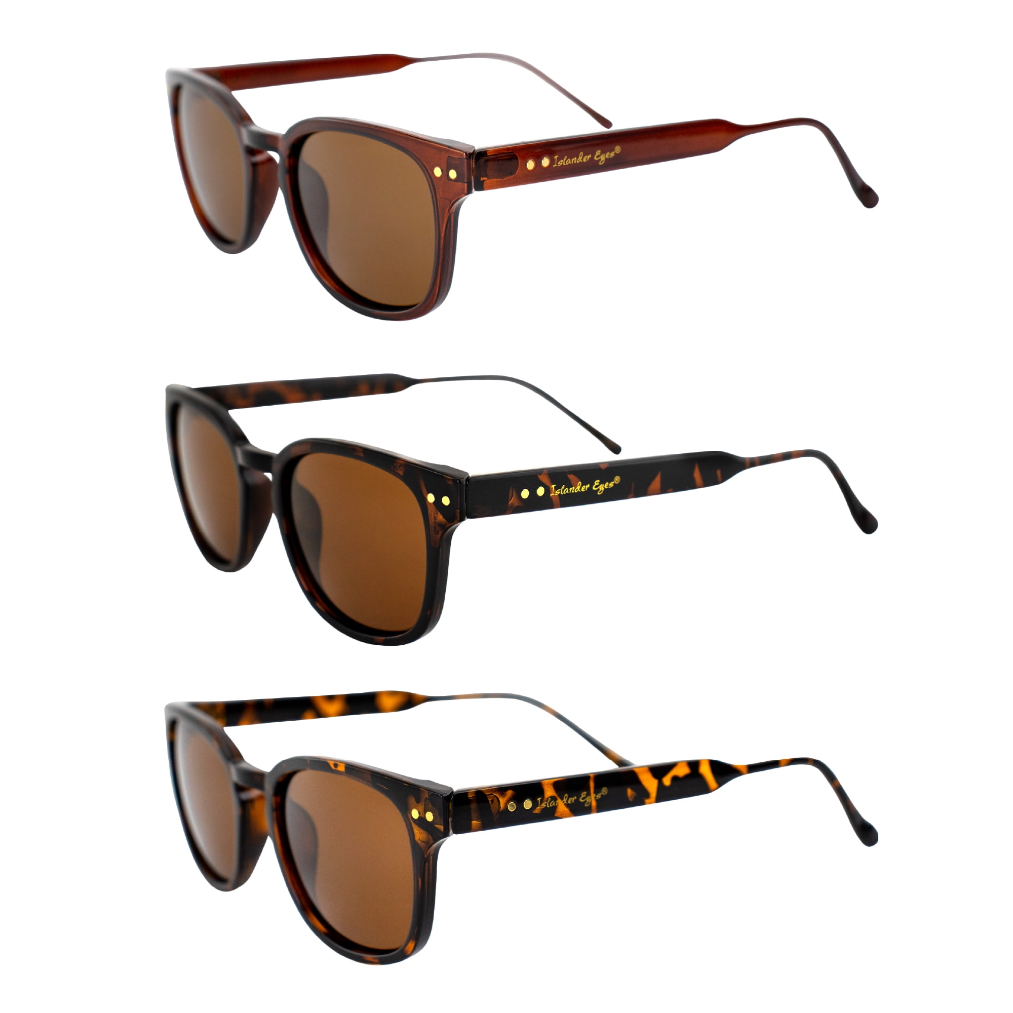 Islander Eyes Guam Polarized Sunglasses for Men or Women 3 Pairs Brown ...