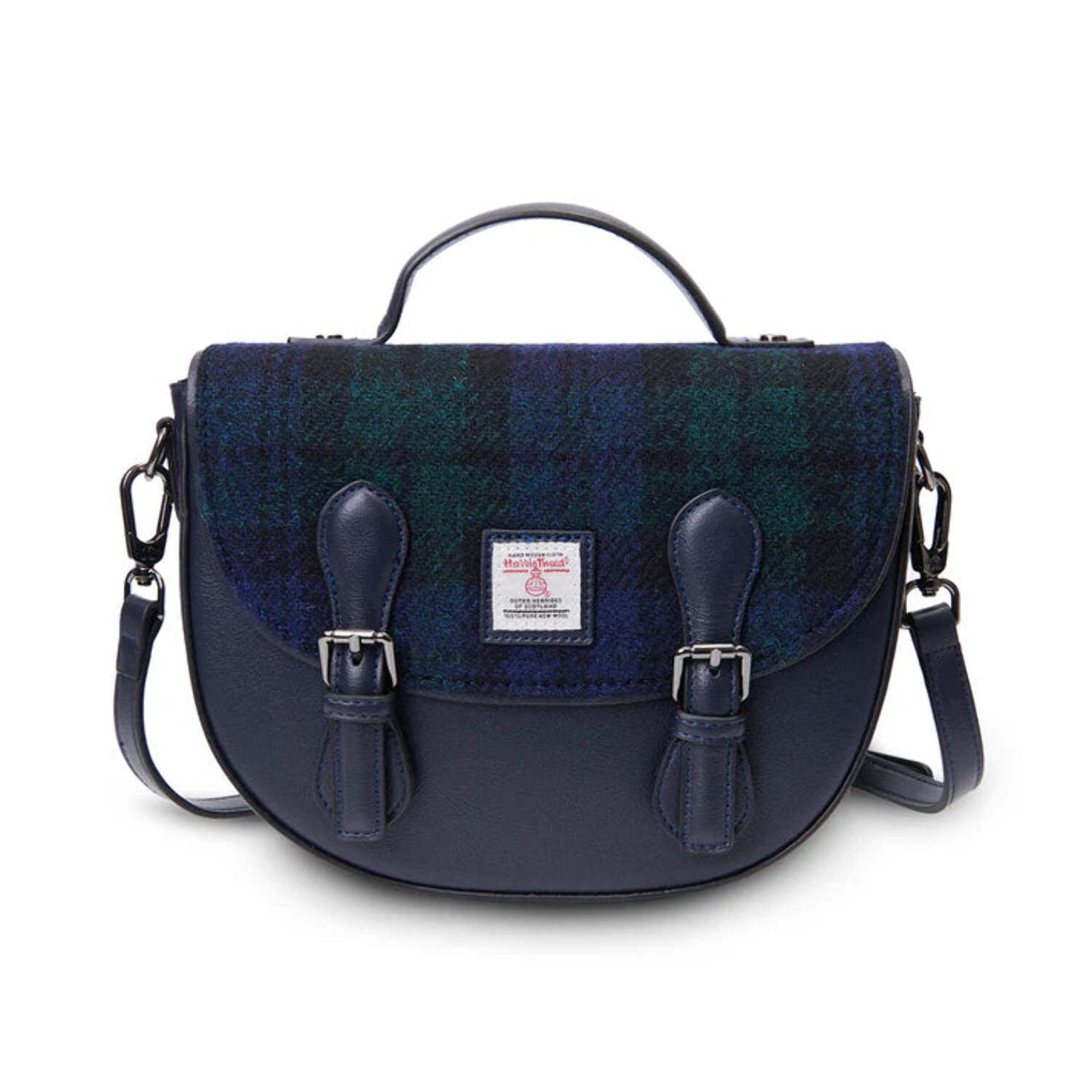 Islander Harris Tweed Medium Cobble Satchel 'Black Watch' - Walmart.com