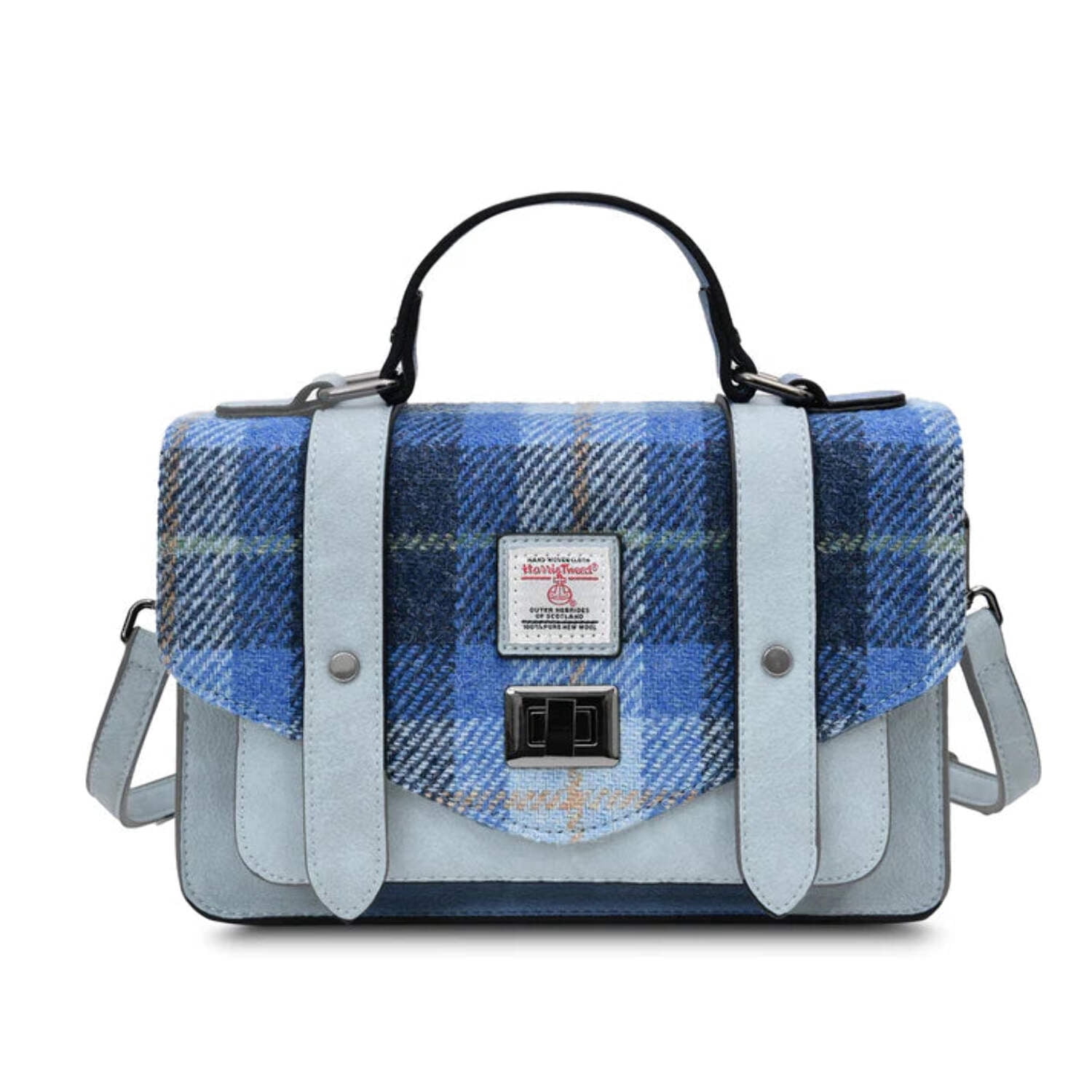 Islander Harris Tweed Medium Satchel 'Blue Tartan' - Walmart.com