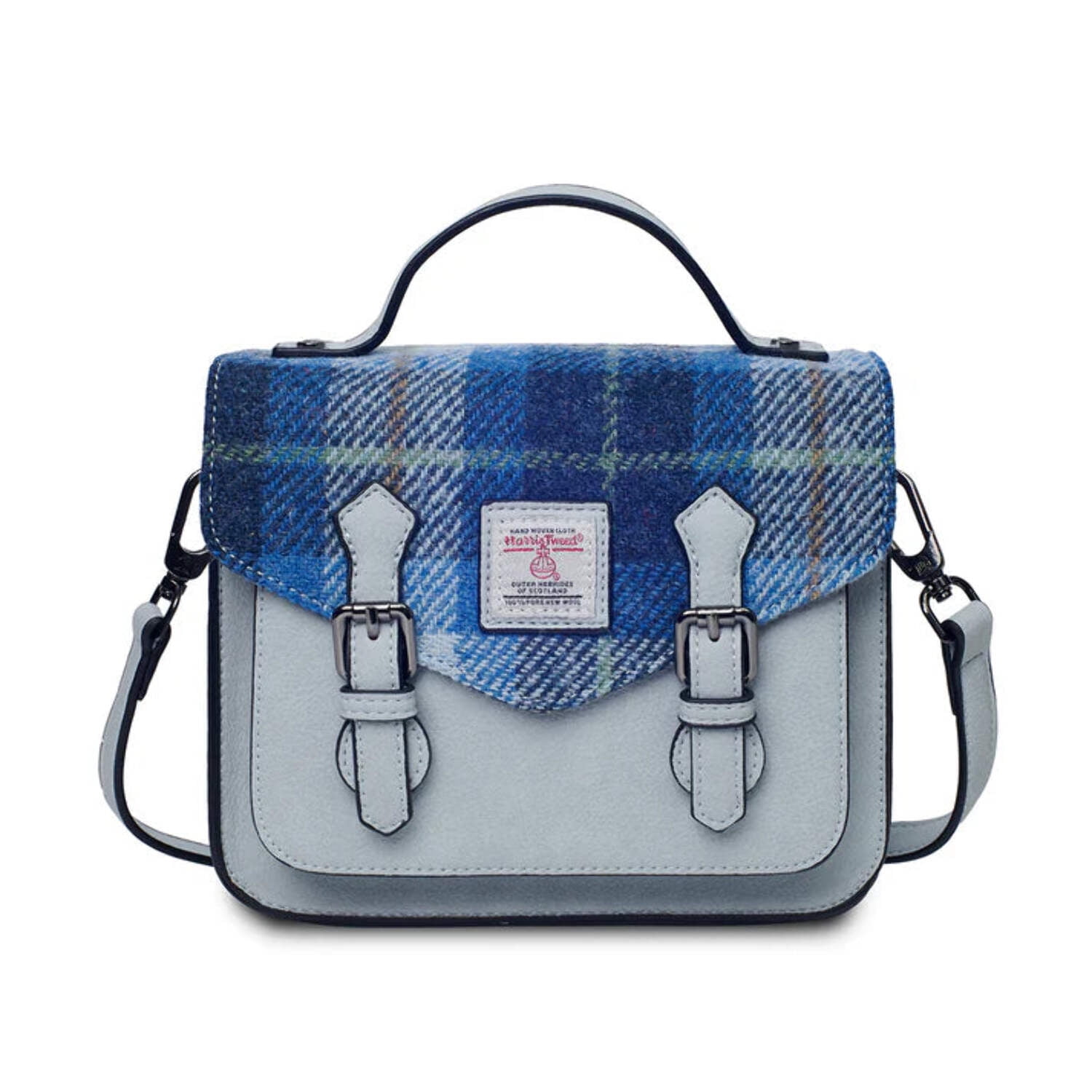 Islander Harris Tweed Mini Calton Satchel 'Blue Tartan' - Walmart.com