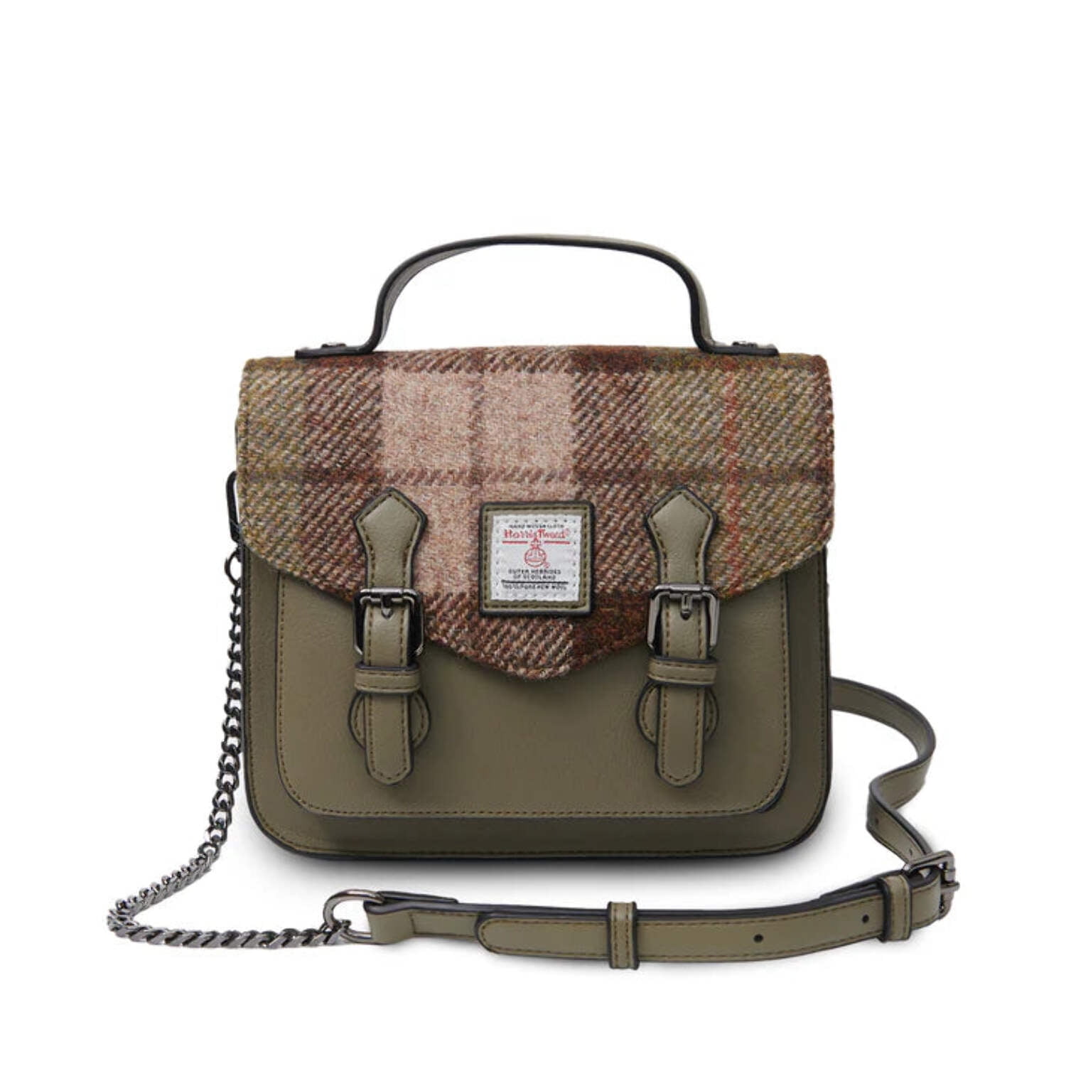 Islander Harris Tweed Mini Calton Satchel 'Chestnut Tartan' - Walmart.com