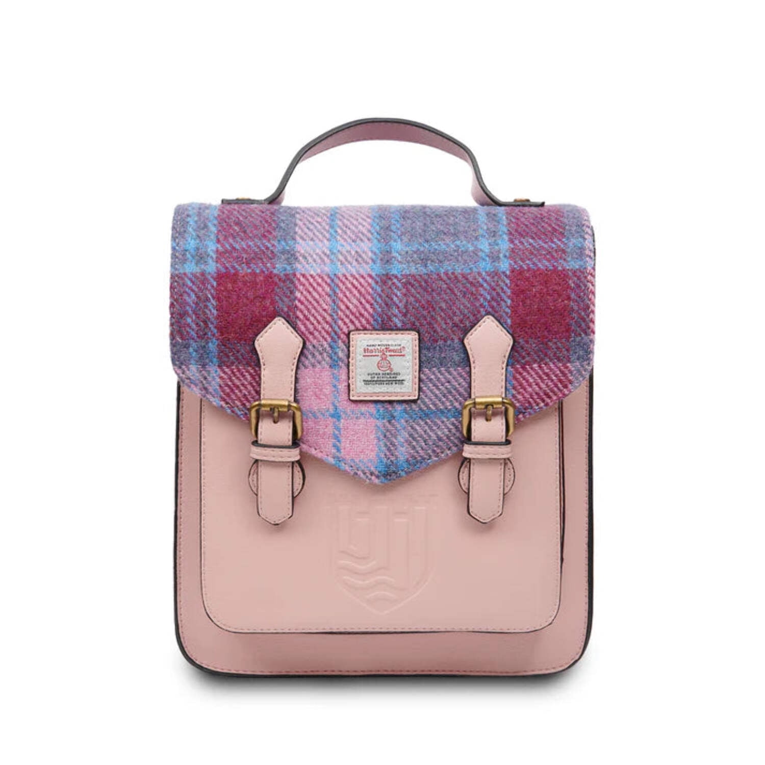 Islander Harris Tweed The Calton Backpack 'Pink and Blue Tartan ...