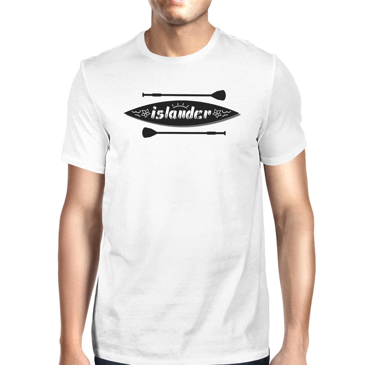 Islander Paddle Board Design Mens White Tee Crew Neck Summer Tee ...