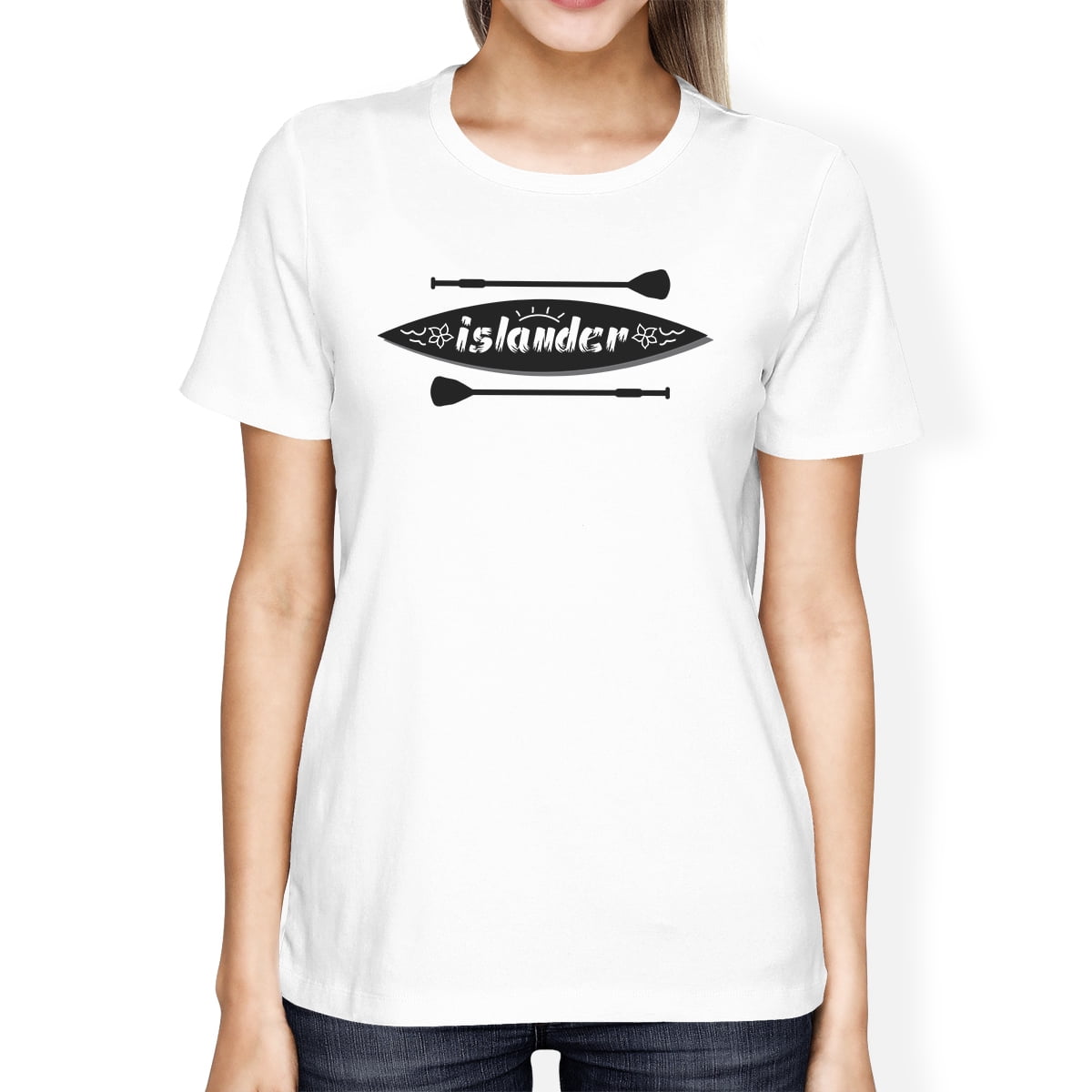 Islander Paddle Board Design Womens White Tee Crew Neck Summer Tee ...