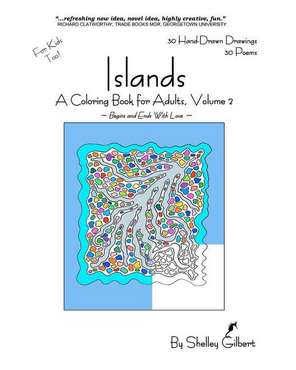 Islands, A Coloring Book for Adults, Volume 2, 30 Hand-Drawn Drawings ...