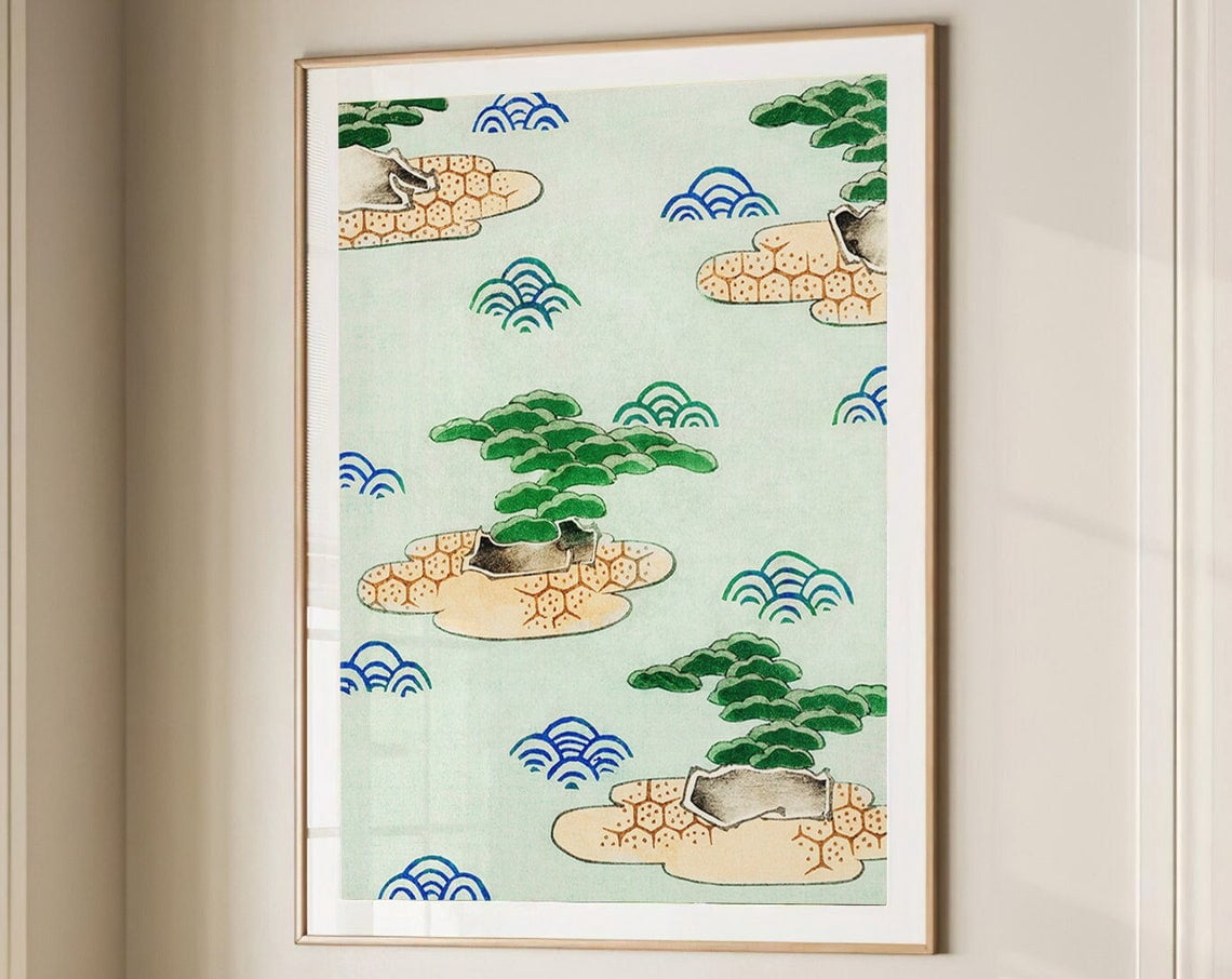 Islands Pattern Watanabe Seitei Japanese Woodblock Art Print Ukiyo-E ...