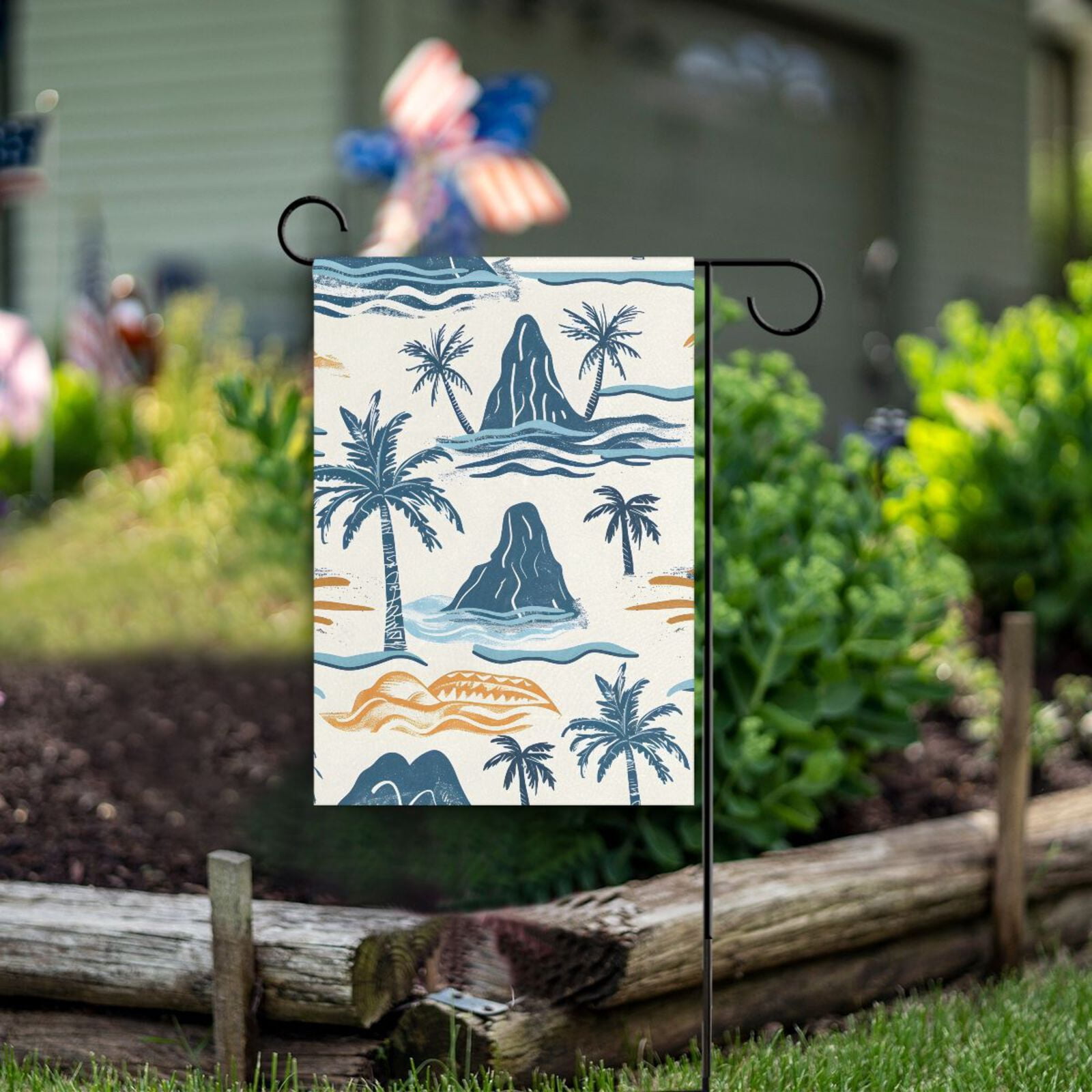 Islands Trees Garden Flag Double Sided Outdoor Banners for Courtyard ...
