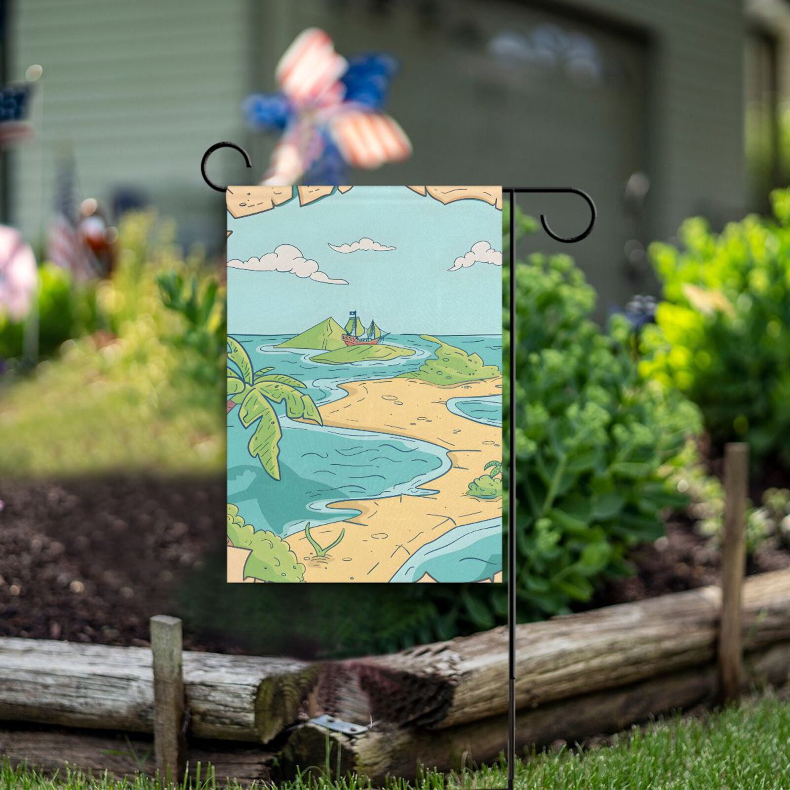 Islands and Sea Trees Garden Flag Double Sided Outdoor Banners for ...