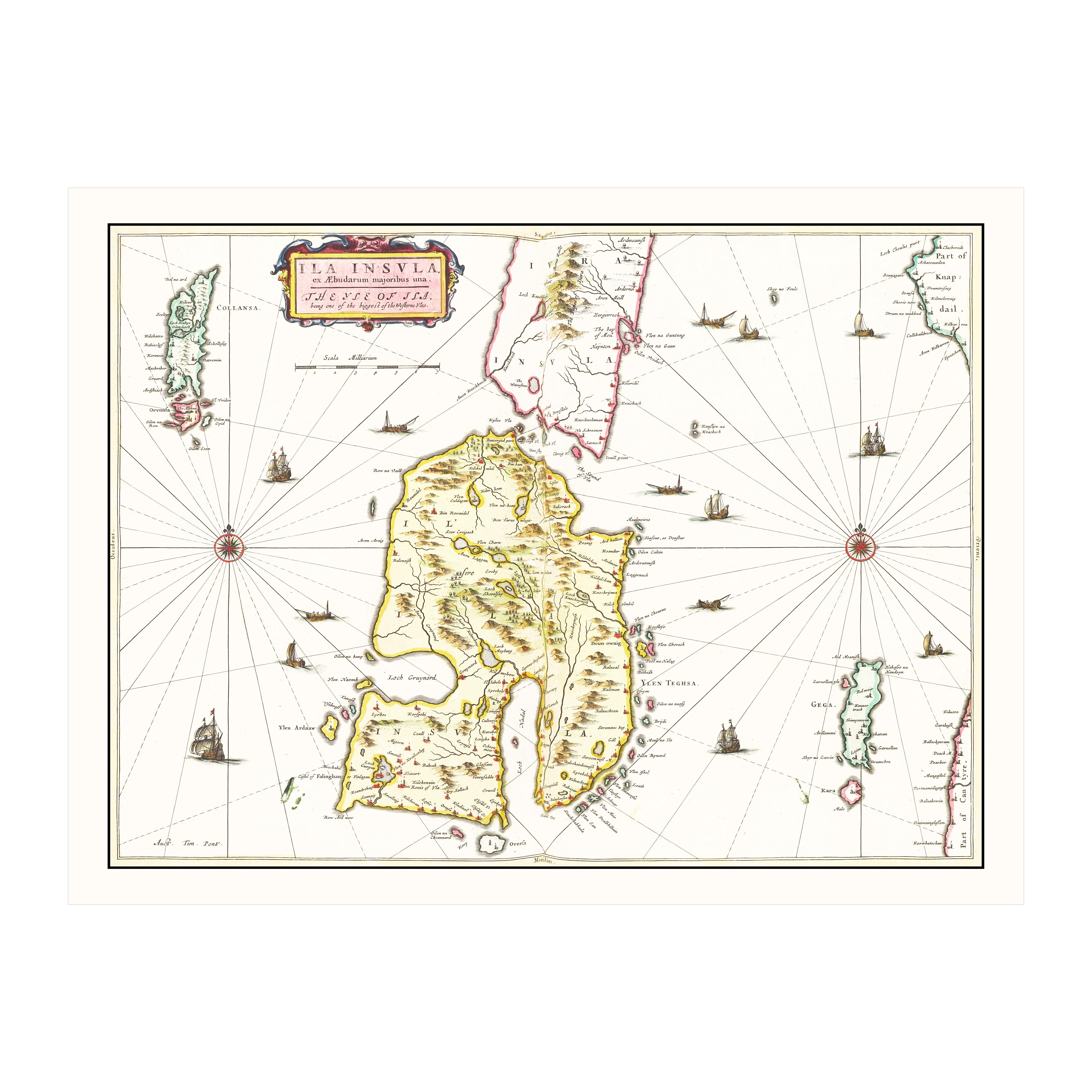 The Isle of Islay Scotland Art, 1665 Vintage Map of The Isle of Islay ...