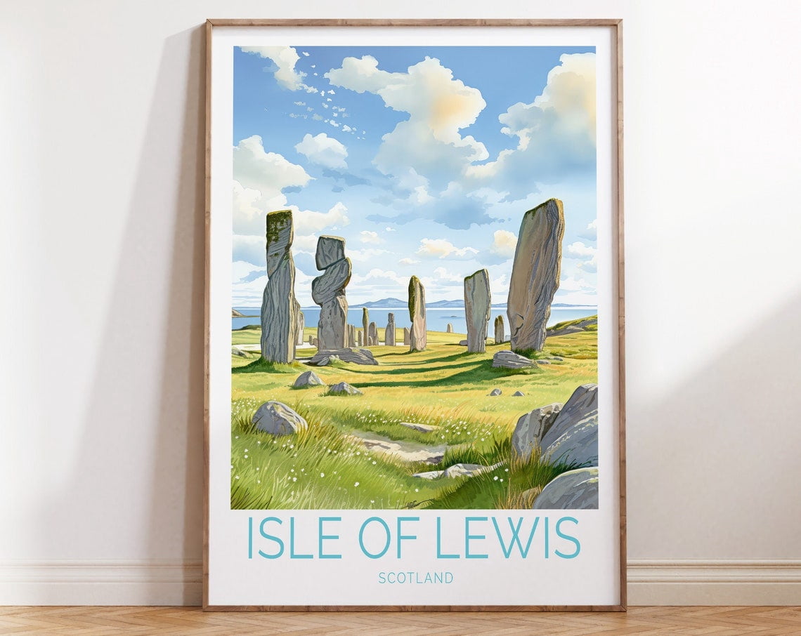 Isle Of Lewis Travel Poster, Scotland Travel Wall Art, Isle Of Lewis ...
