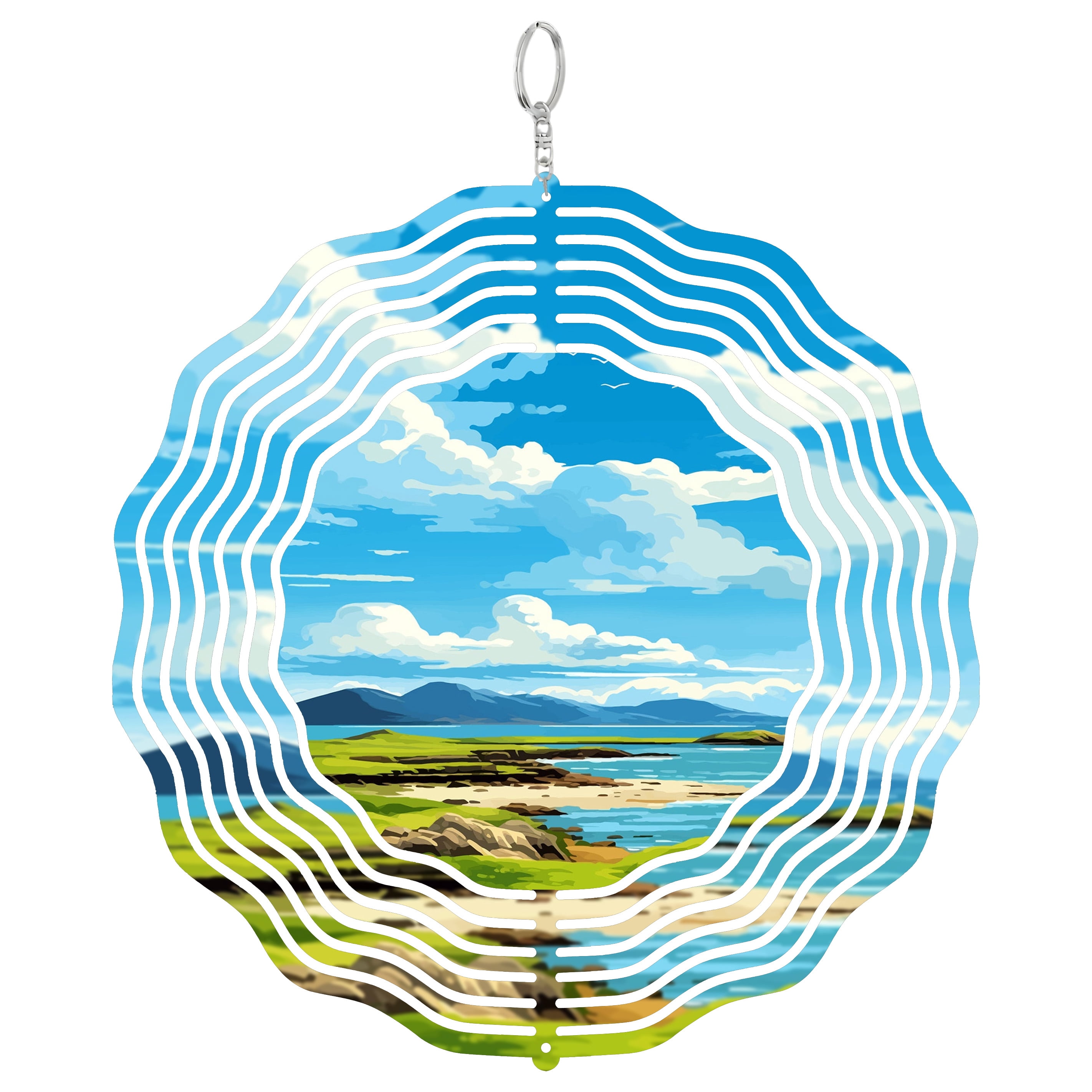 Isle Of Muck Wind Spinner, Kinetic 3D Scotland Garden Decor Outdoor ...