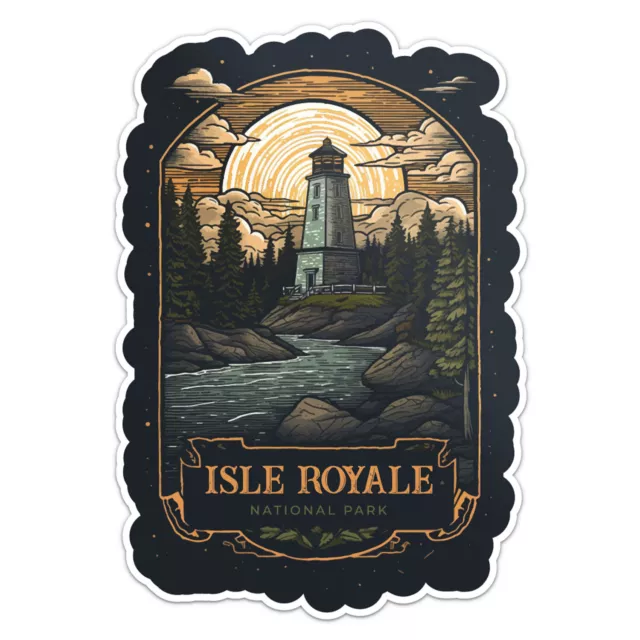 Isle Royale Mountains National Park Sticker Phone Decal Water Bottle ...