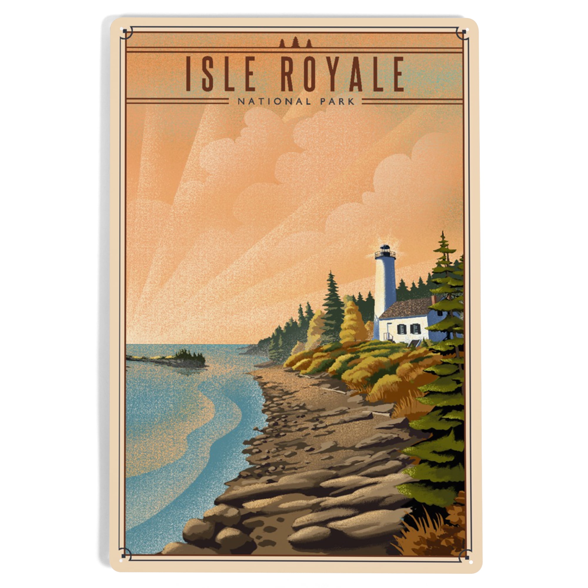 Isle Royale National Park, Michigan, Lithograph National Park Series ...