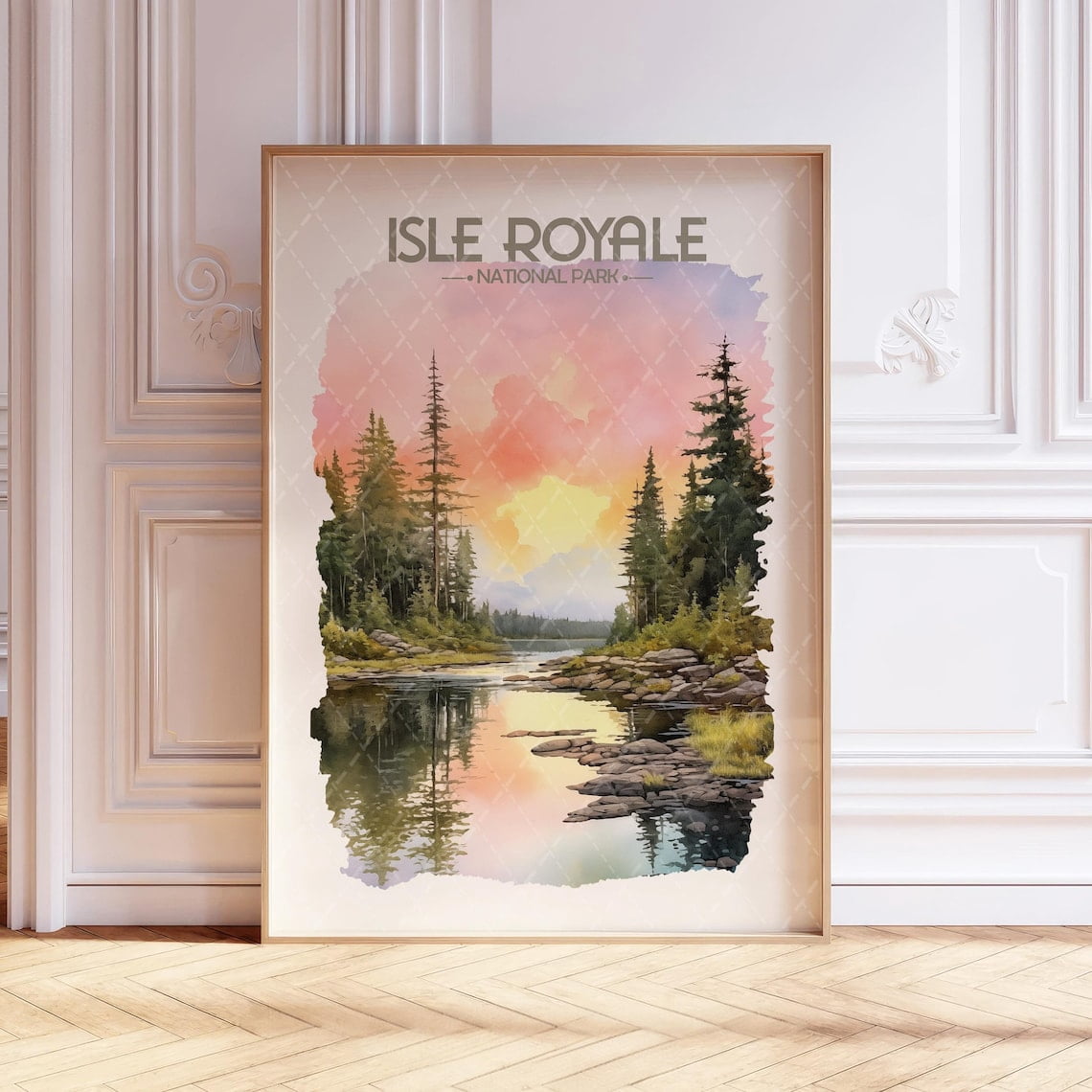 Isle Royale National Park Soft Pastel Landscape Travel Poster, Unframed ...