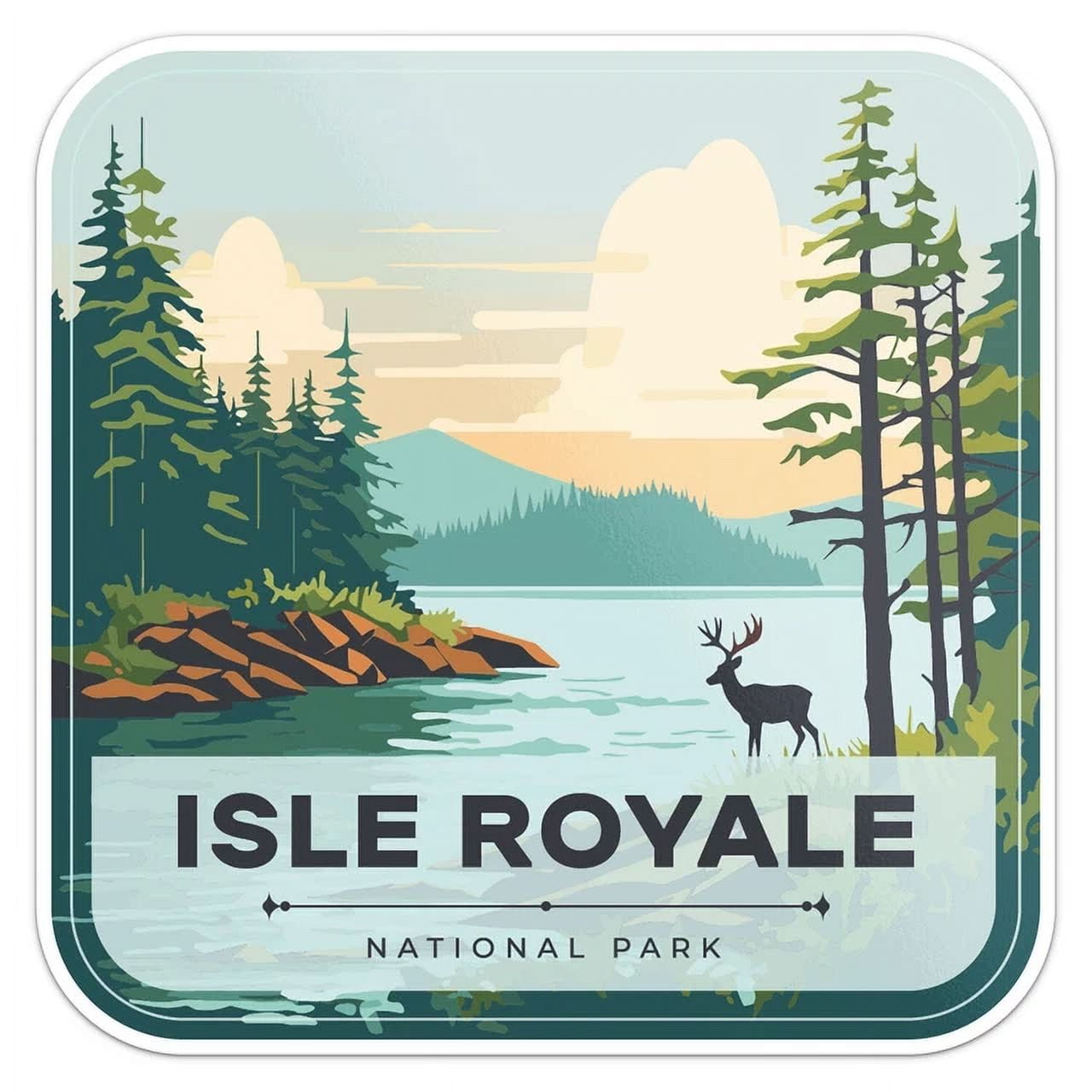 Isle Royale National Park Usa Decal Sticker Phone Decal Water Bottle ...