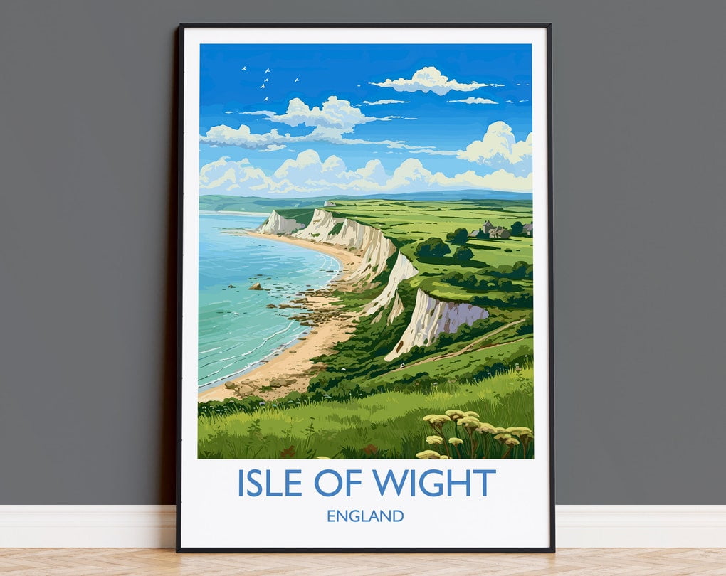 Isle Of Wight Travel Print, Travel Poster Of Isle Of Wight, England ...