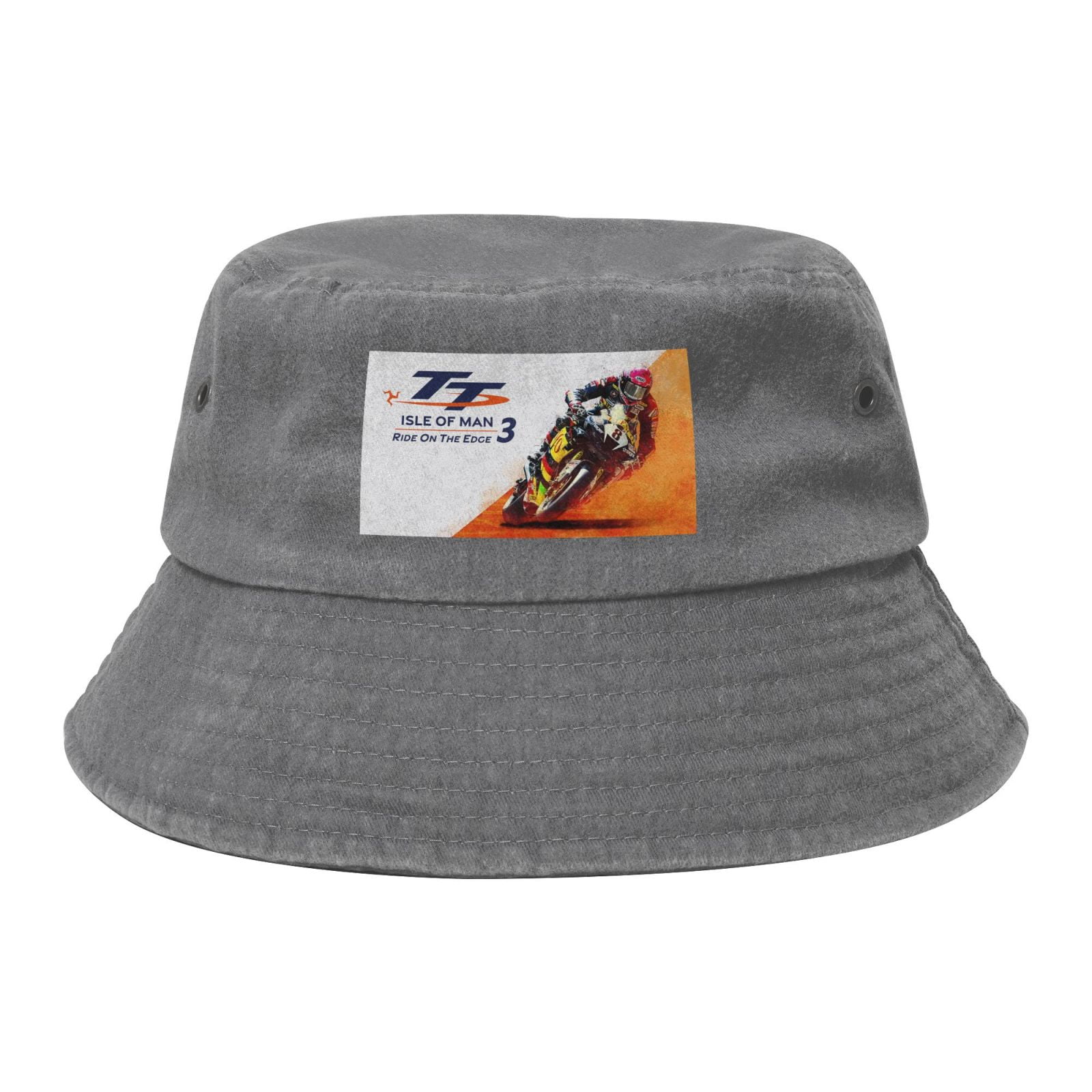 Isle of For Man TT Washed Denim Sun Hats for Men Women Bucket Hat Wide ...
