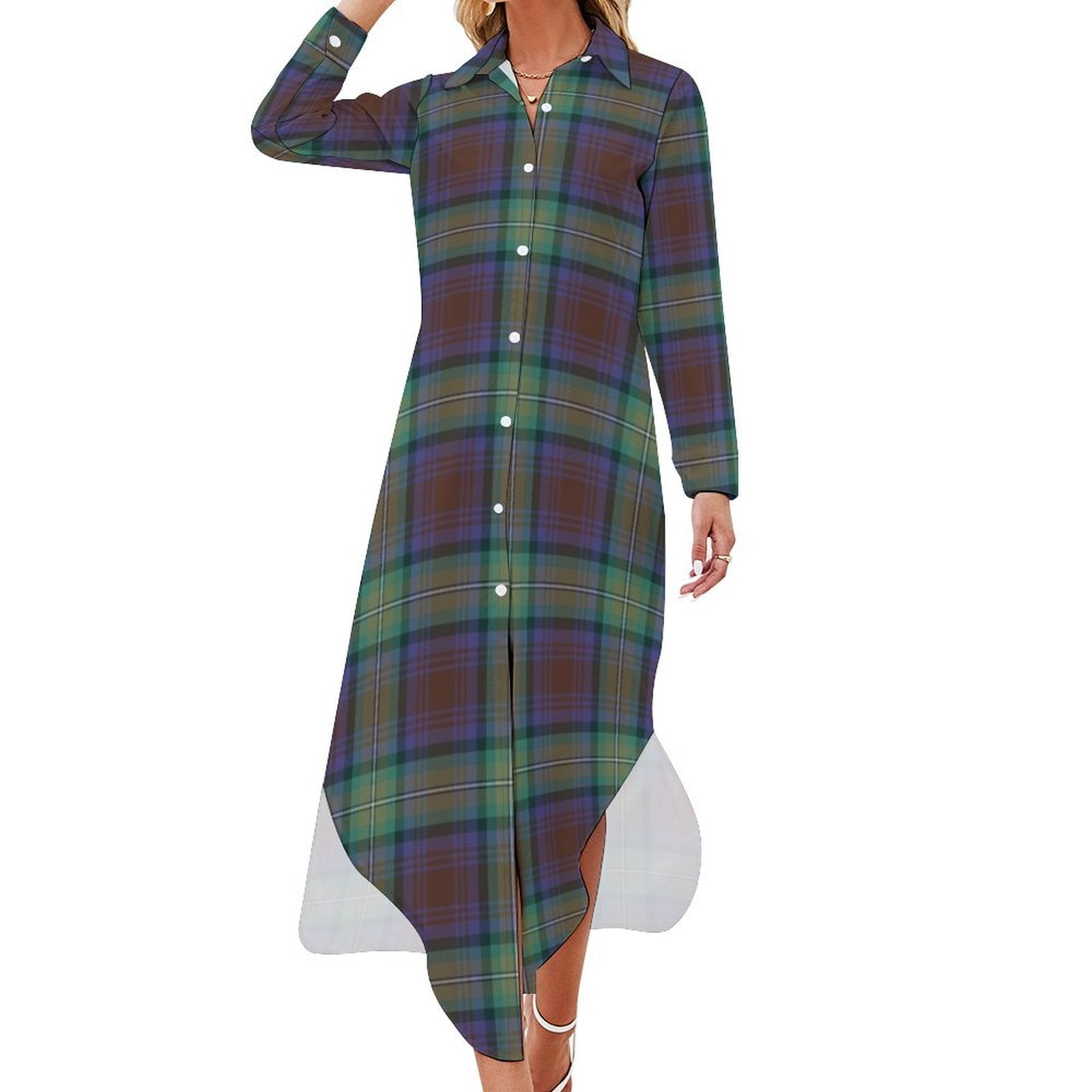 Isle of Skye Tartan Cute Tartan Long Sleeved Shirt Dress summer dresses ...
