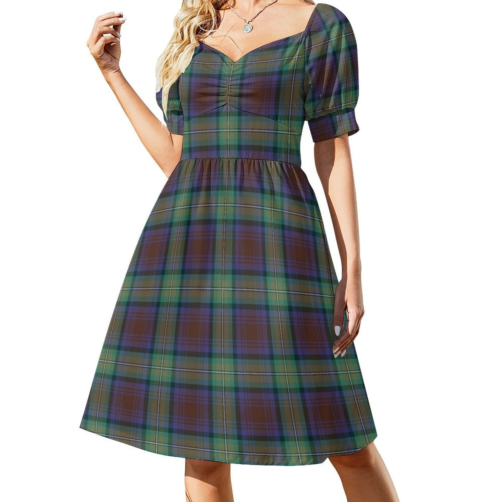 Isle of Skye Tartan Cute Tartan Short Sleeved Dress evening dresses ...