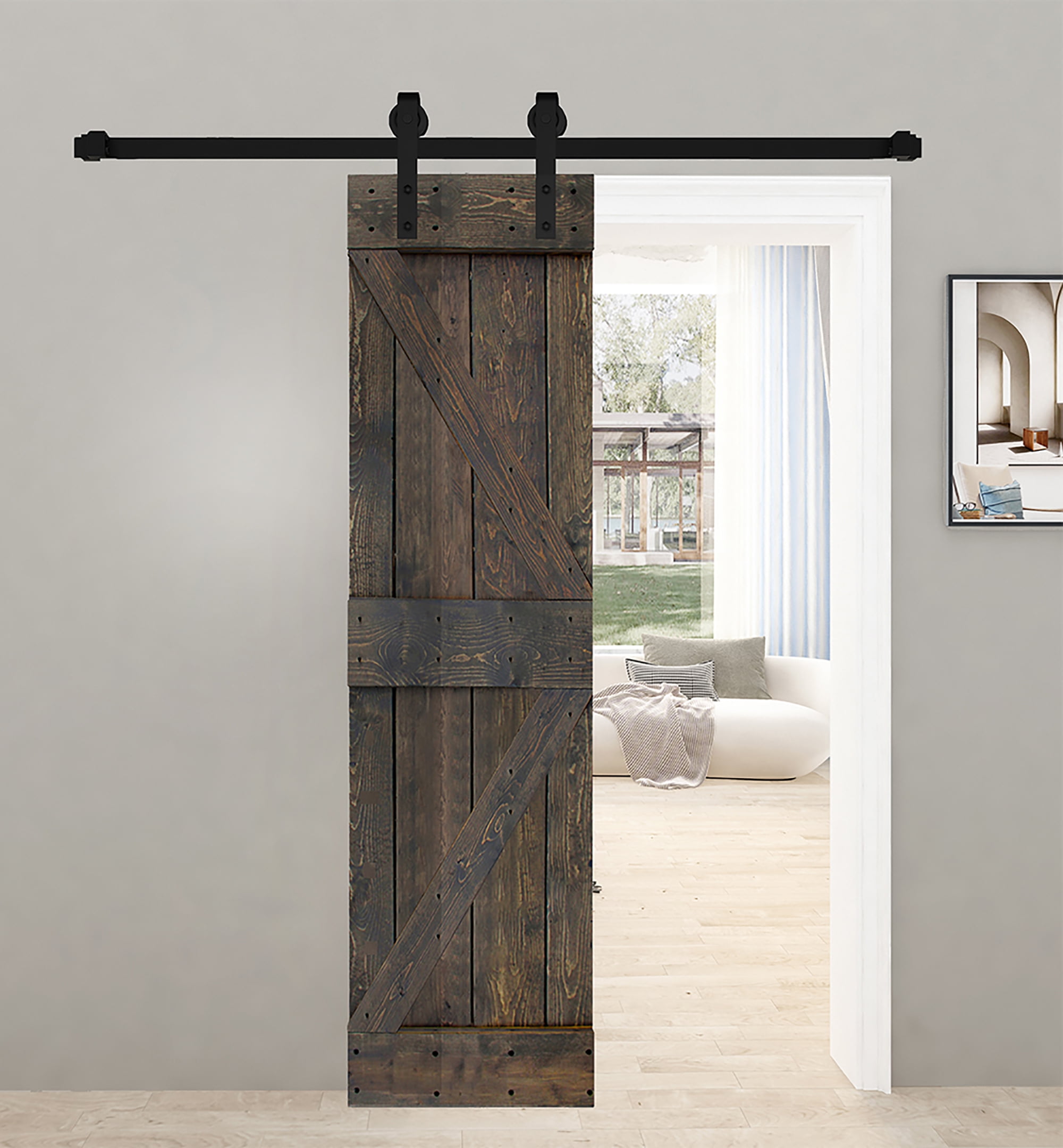 Islife K Style Series 24in.X 84in.Smoky Gray Finished DIY Solid Wood ...