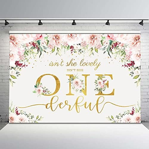 Isn;t She Lovely Isn;t She Onederful Backdrop Pink Flowers Gold Dots ... Isn;t She Lovely Isn;t She Onederful Backdrop Pink Flowers Gold Dots ...